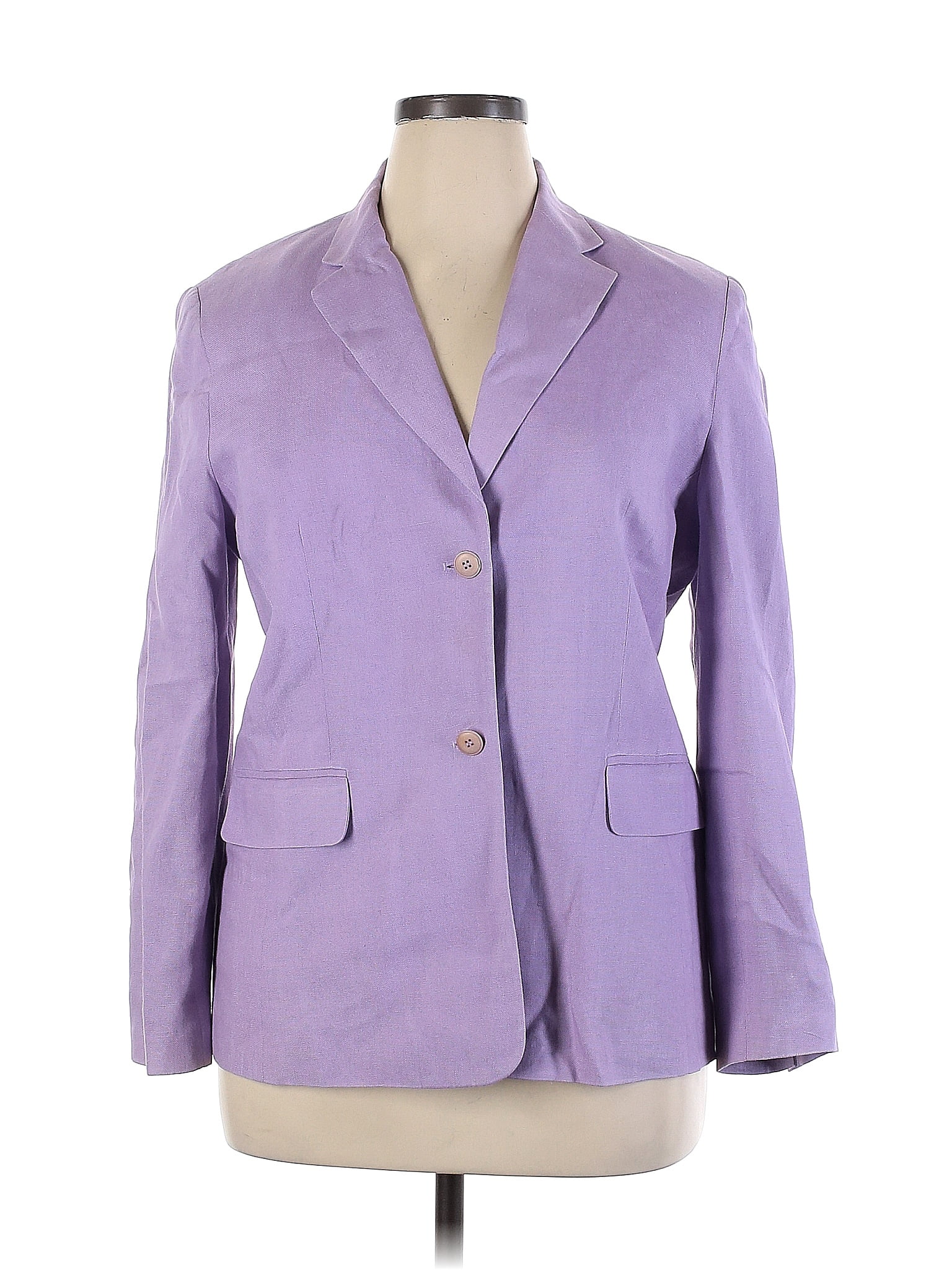 Talbots 100% Linen Solid Purple Blazer Size 16 - 79% off | ThredUp