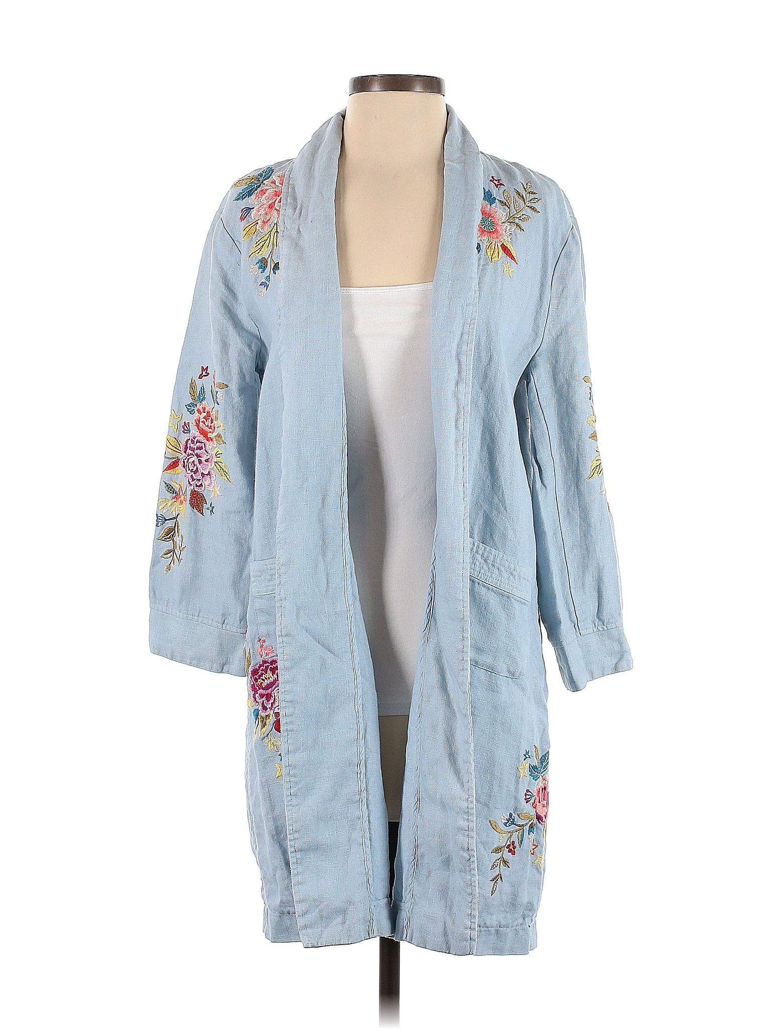 Johnny Was Floral Blue Kimono Size S - 67% off | ThredUp