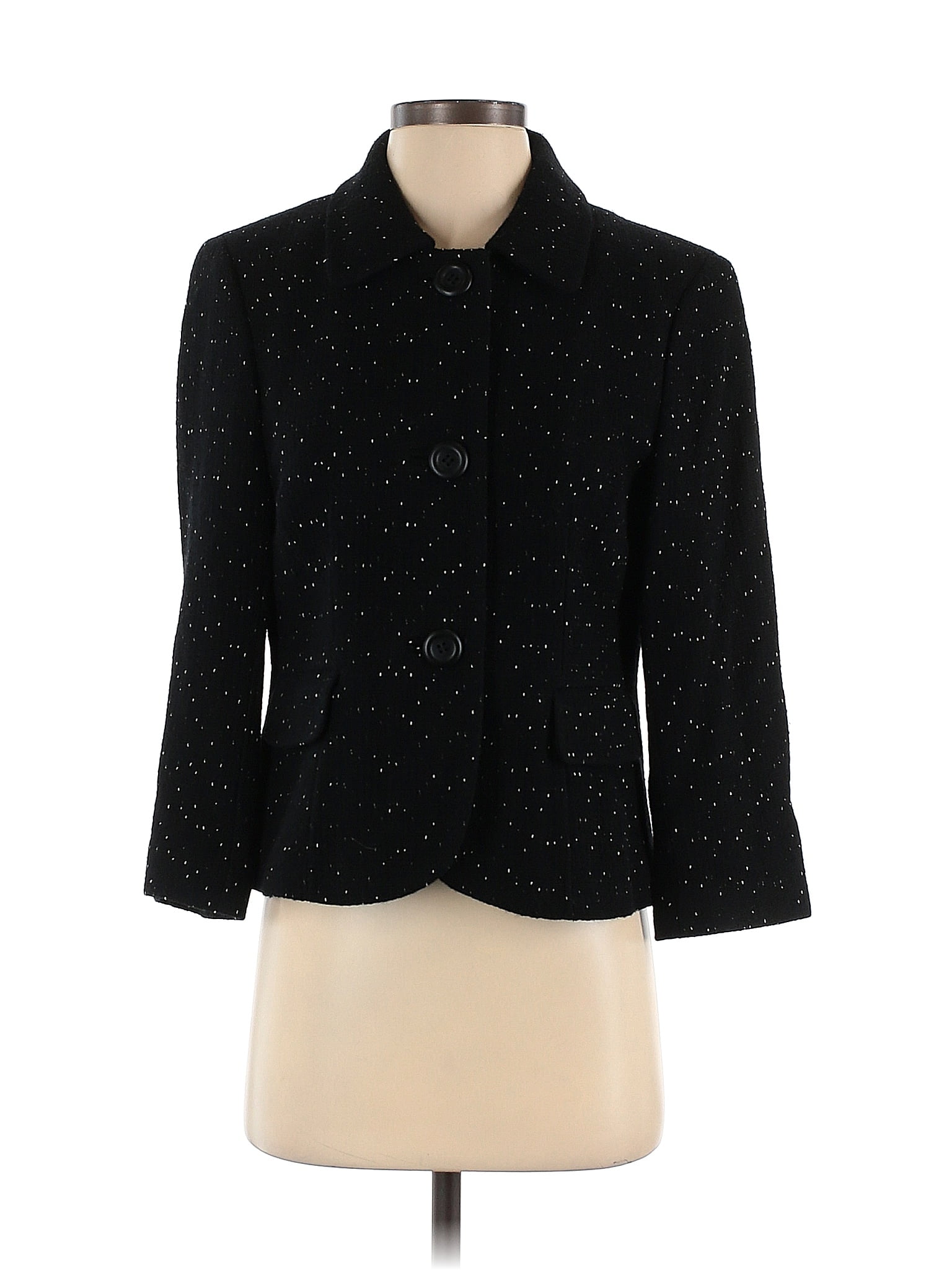 Ann Taylor Polka Dots Black Wool Blazer Size 4 81 Off Thredup