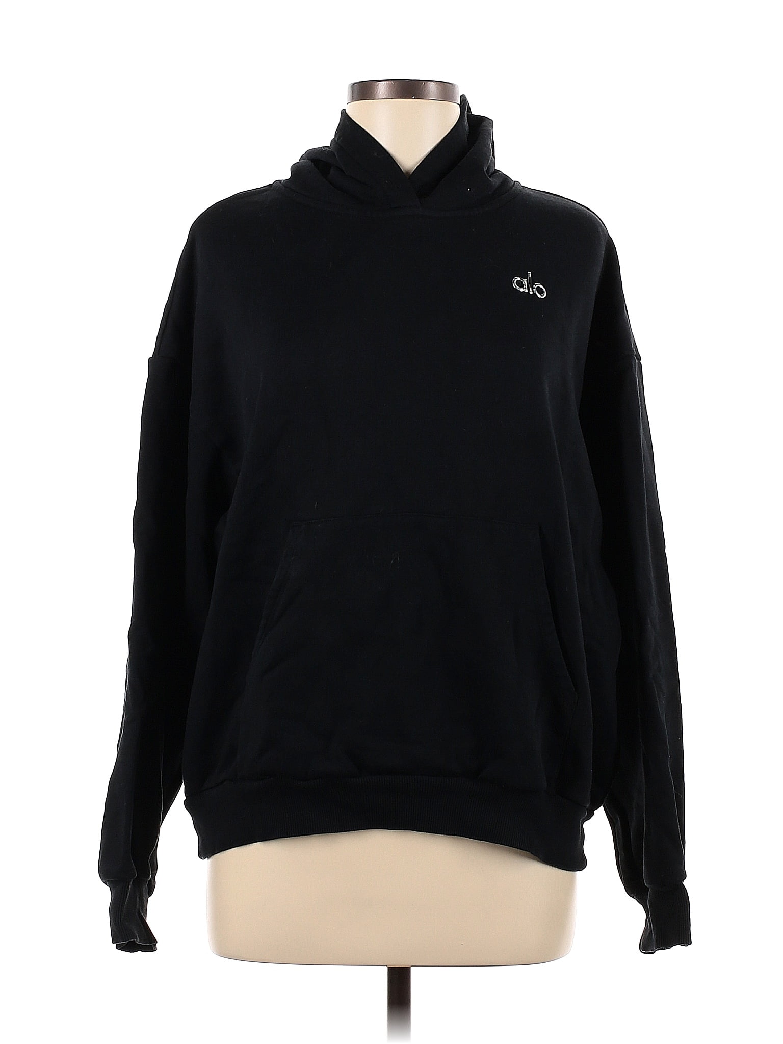 Alo Yoga Solid Black Pullover Hoodie Size M - 56% off | ThredUp