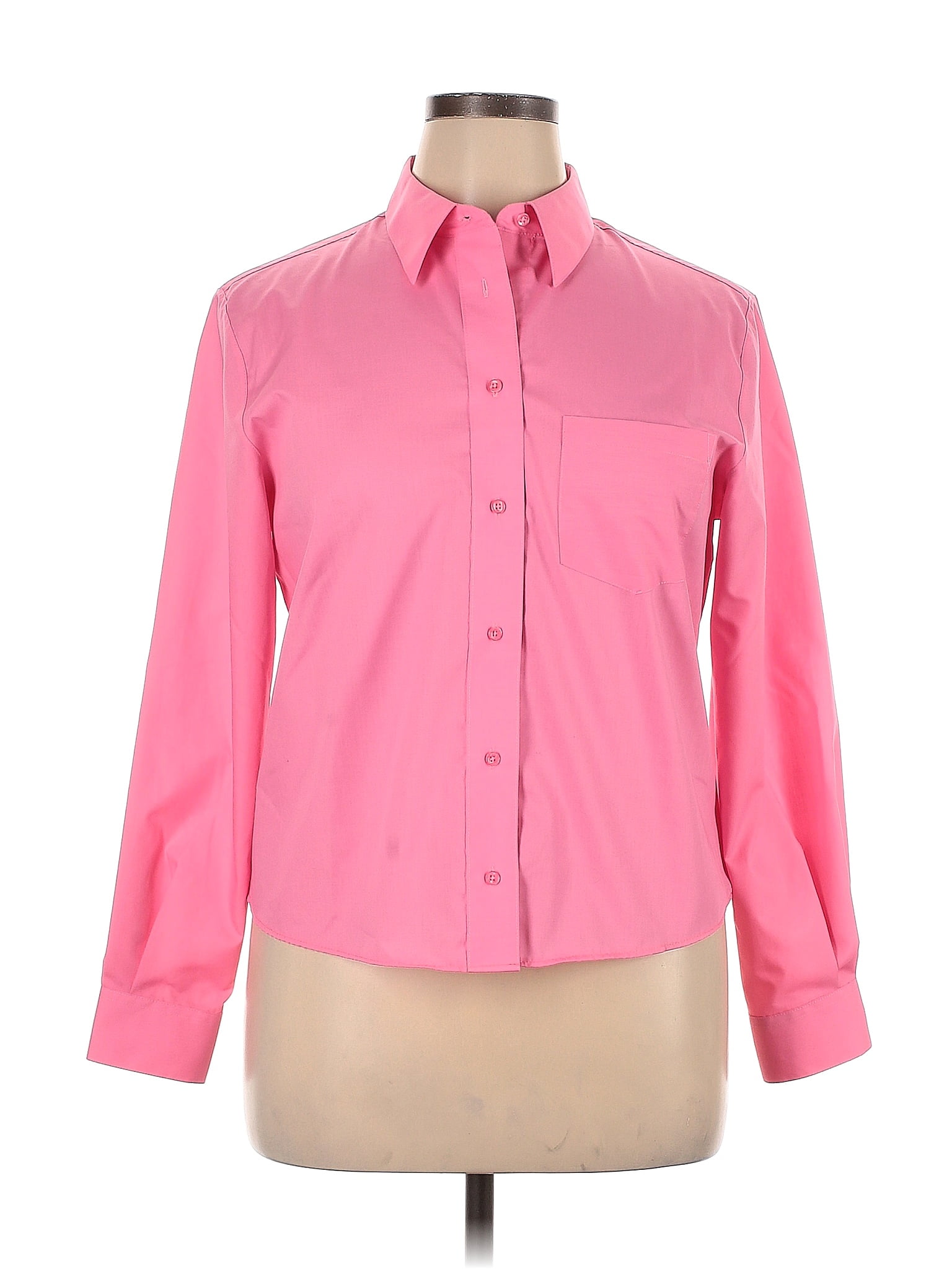 Foxcroft Pink Long Sleeve Button-Down Shirt Size 16 (Petite) - 73% off | ThredUp