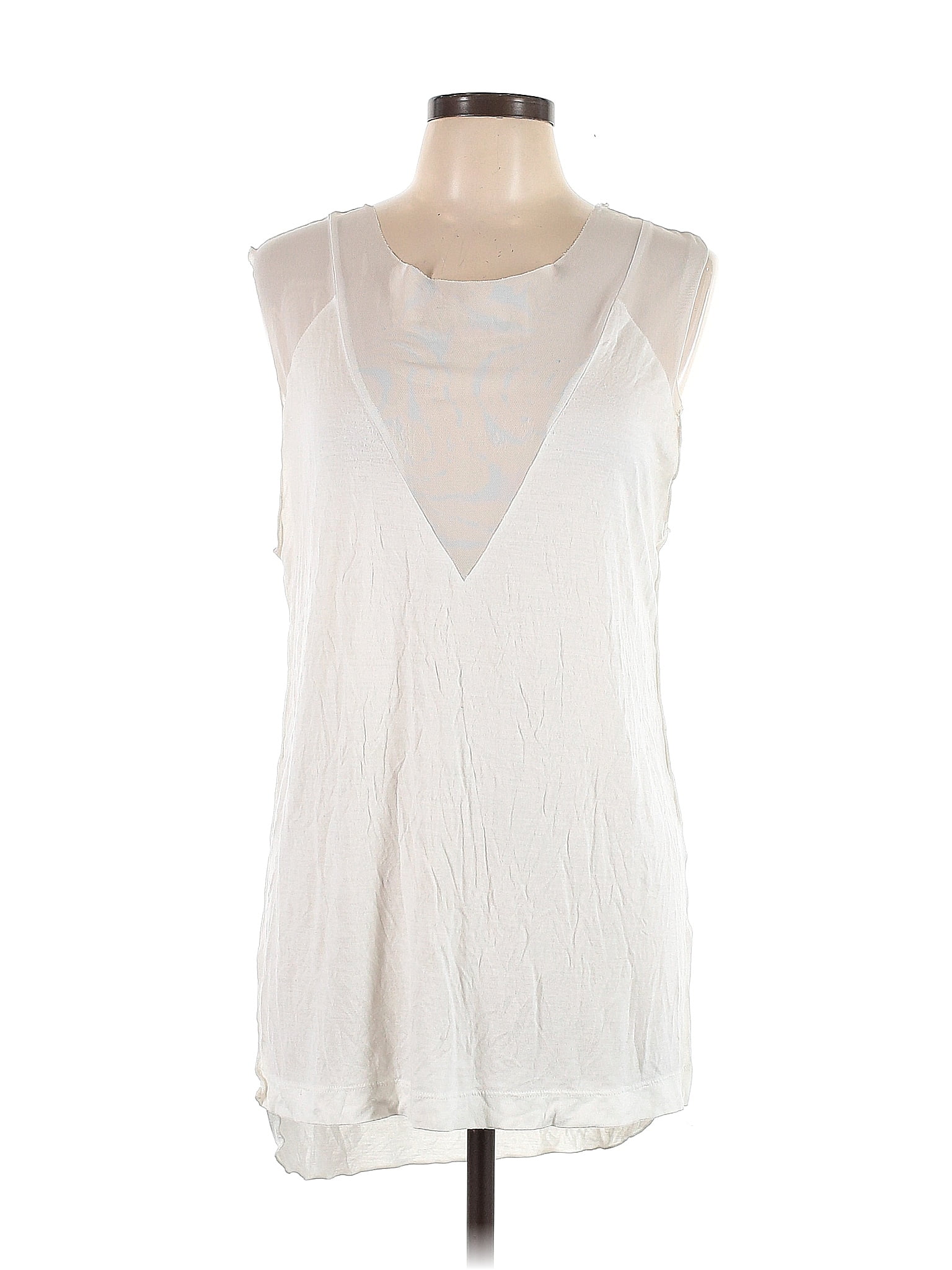 Assorted Brands 100 Modal Solid White Sleeveless Top Size L 44 Off