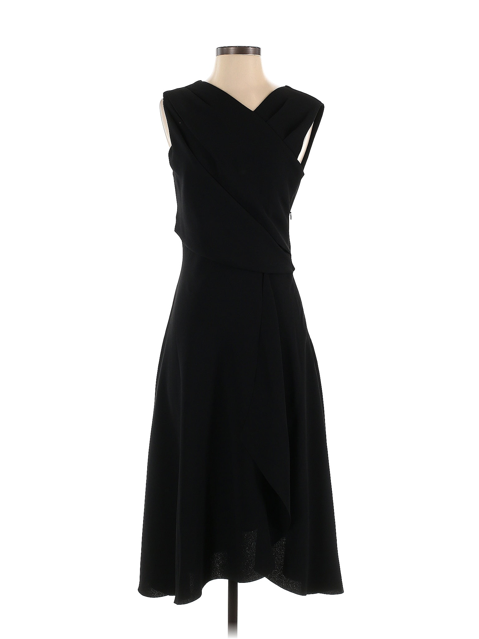 Reiss 100 Polyester Solid Black Casual Dress Size 6 84 Off Thredup