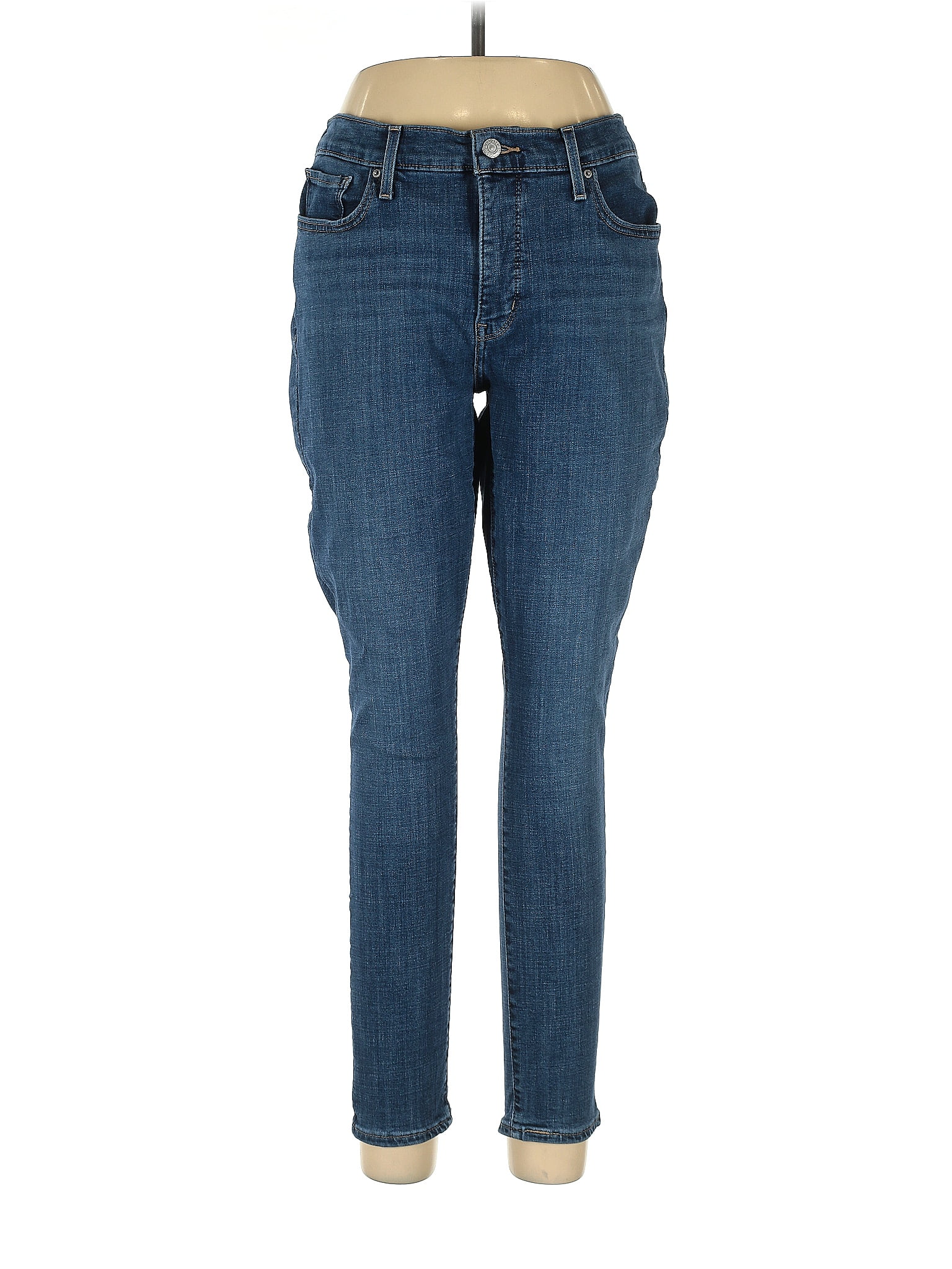 Levi's Solid Blue Jeans 33 Waist - 57% off | ThredUp