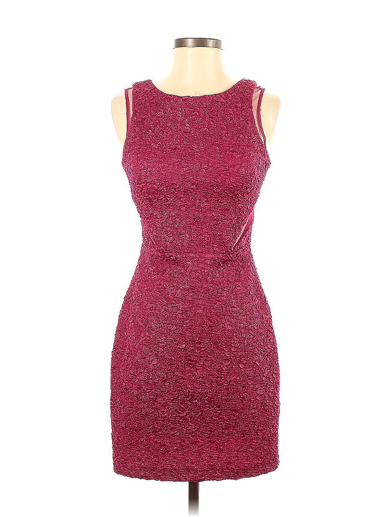 Hailey Logan by Adrianna Papell 100% Polyester Jacquard Marled Tweed Brocade Burgundy Casual ...
