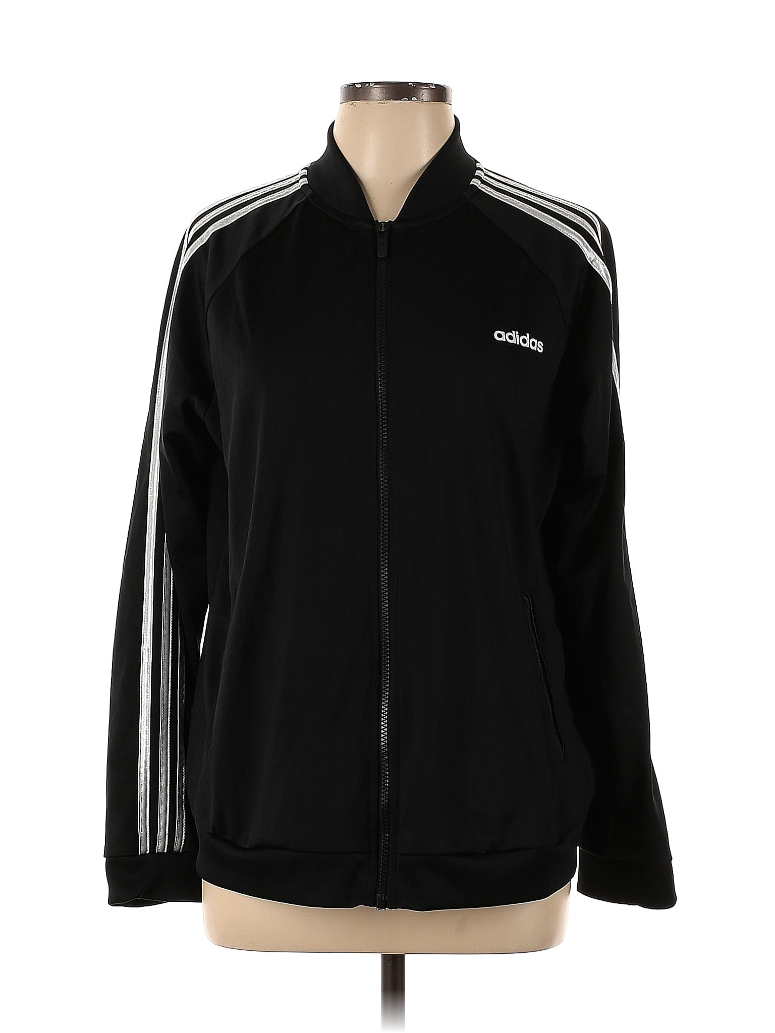 Adidas 100% Polyester Solid Black Track Jacket Size XL - 59% off | ThredUp