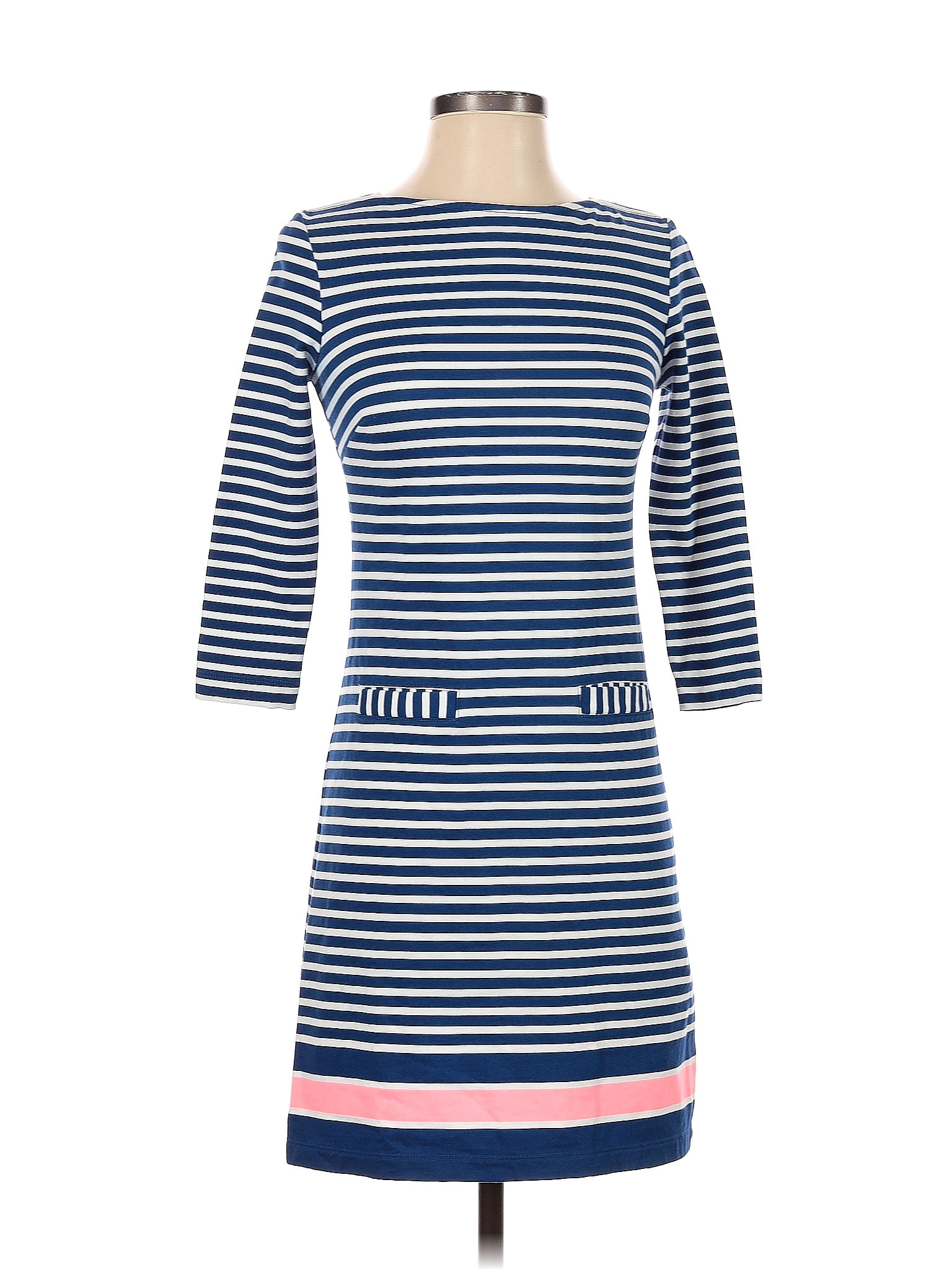 Lilly Pulitzer 100 Cotton Stripes Blue Casual Dress Size Xxs 71 Off