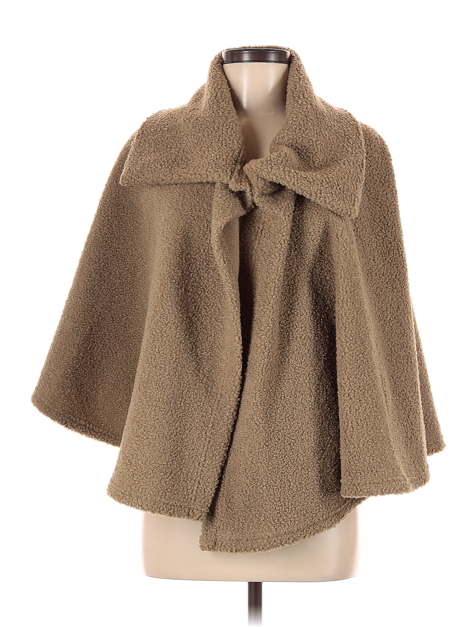 Anthropologie 100% Polyester Solid Tan Poncho One Size - 63% off | ThredUp