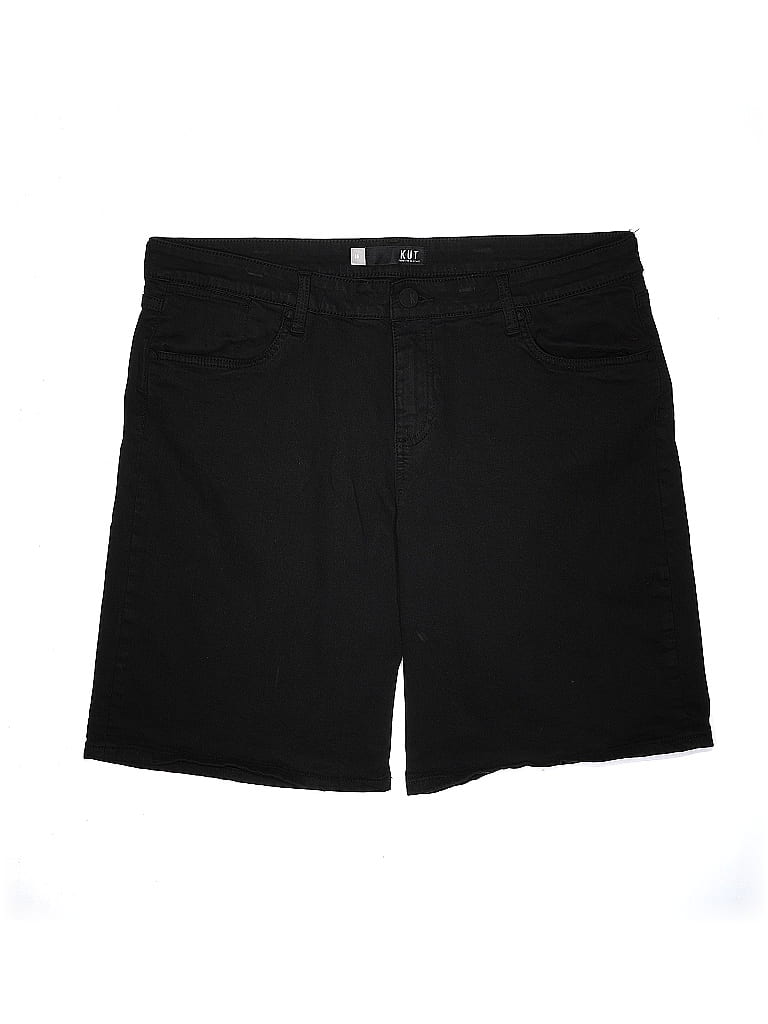 Kut From The Kloth Solid Black Denim Shorts Size 16 59 Off Thredup