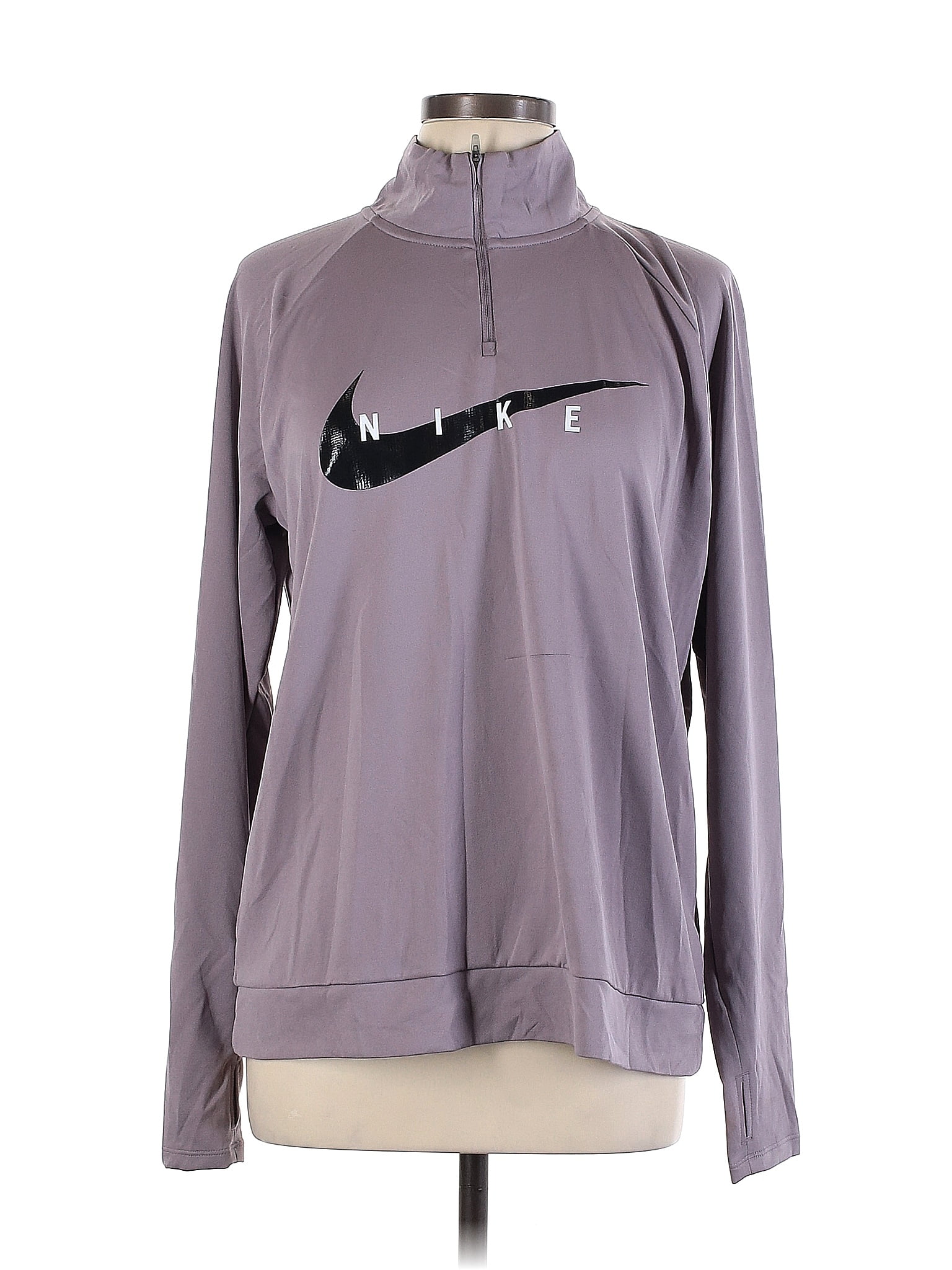 Nike 100% Polyester Solid Purple Track Jacket Size L - 21% off | ThredUp
