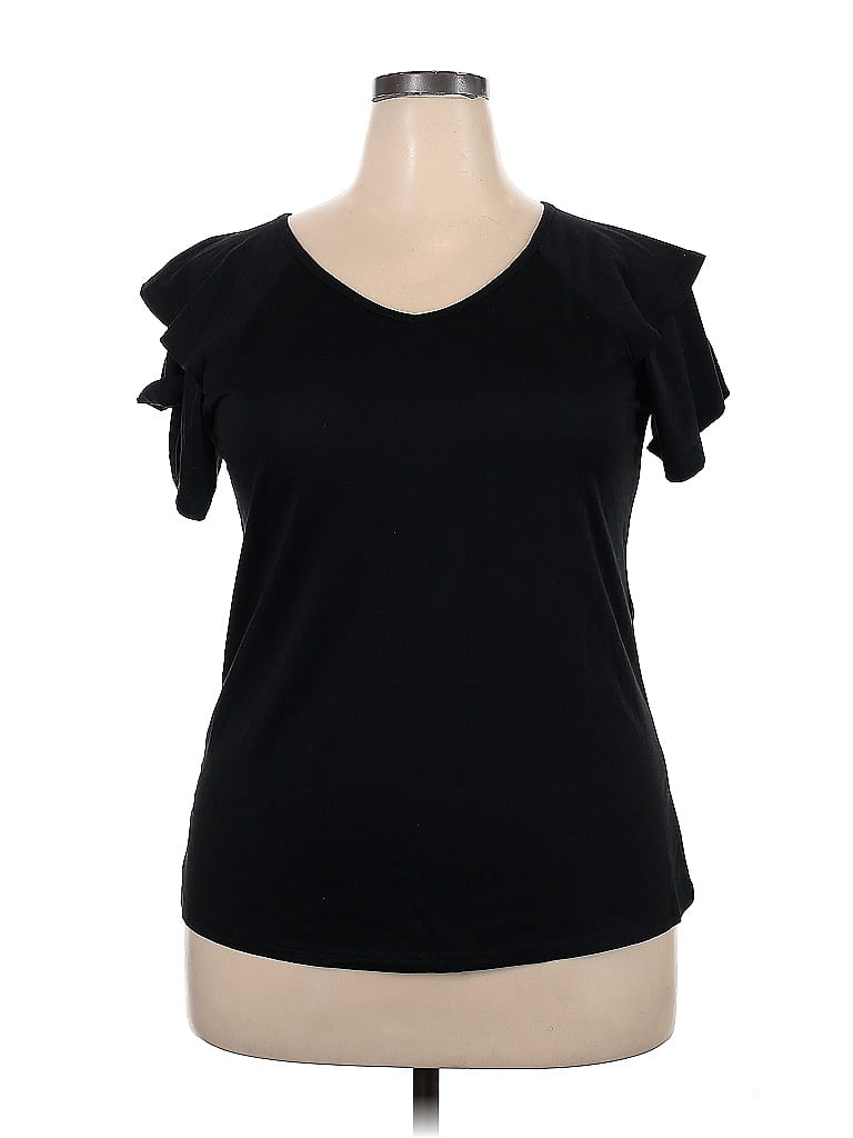 Doublju Polka Dots Black Short Sleeve Blouse Size Xl 55 Off Thredup