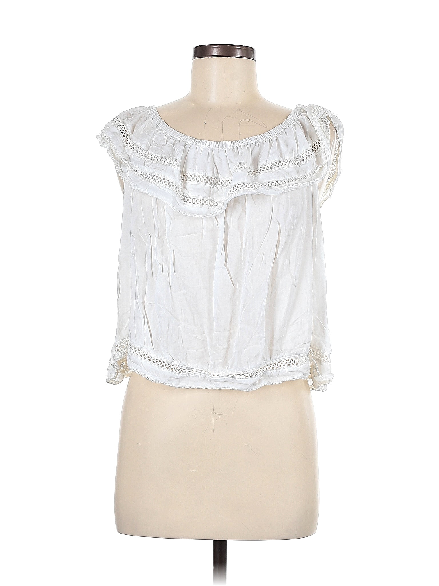 Wilfred 100 Modal Solid White Short Sleeve Blouse Size M 77 Off