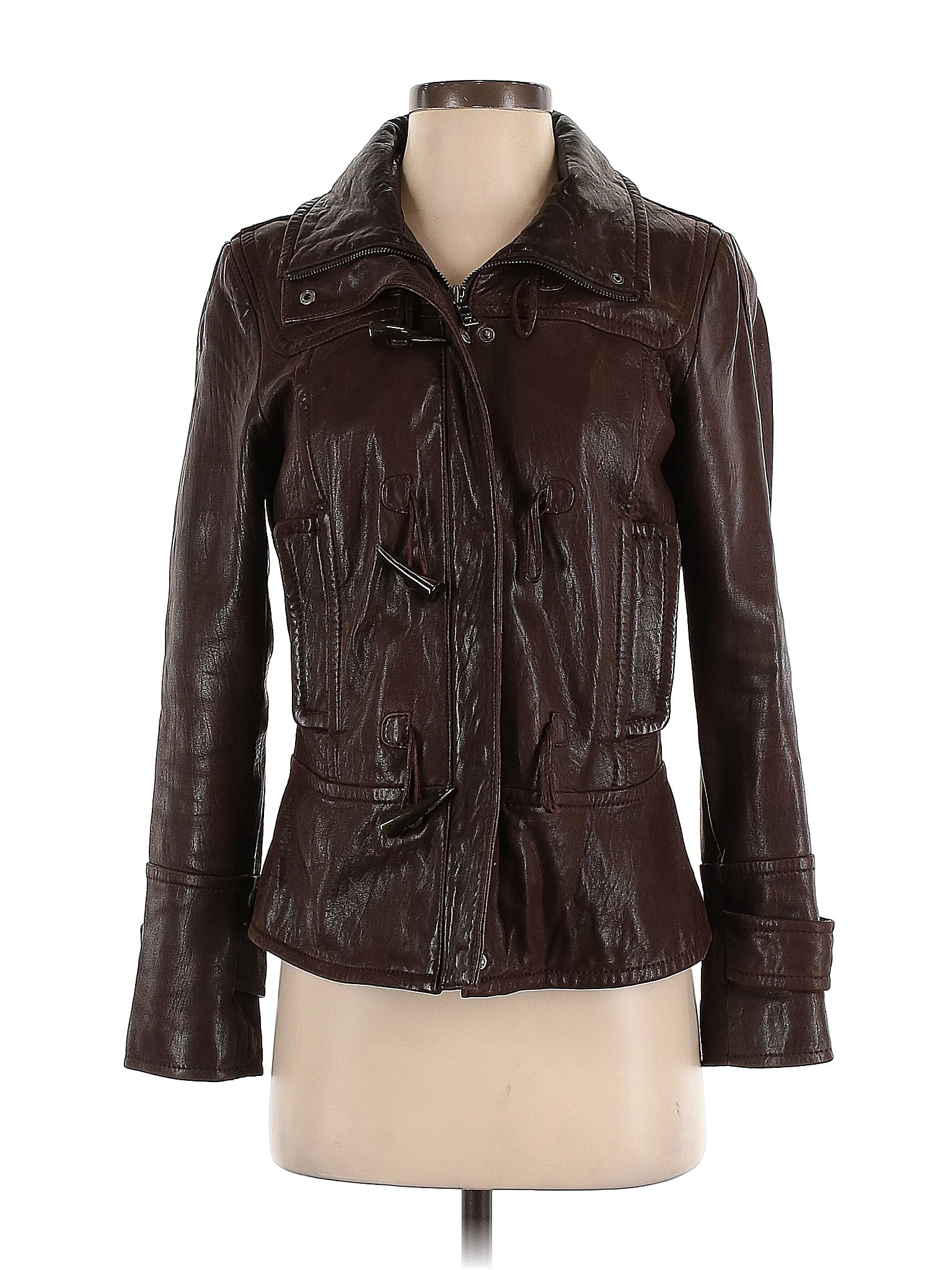 Marc New York Andrew Marc 100% Leather Solid Brown Leather Jacket Size XS - 72% off | ThredUp