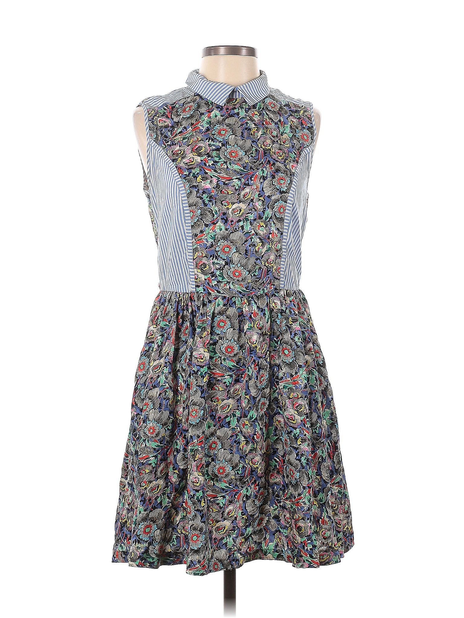 Manoush Floral Motif Paisley Floral Gray Casual Dress Size 38 (EU) - 78 ...