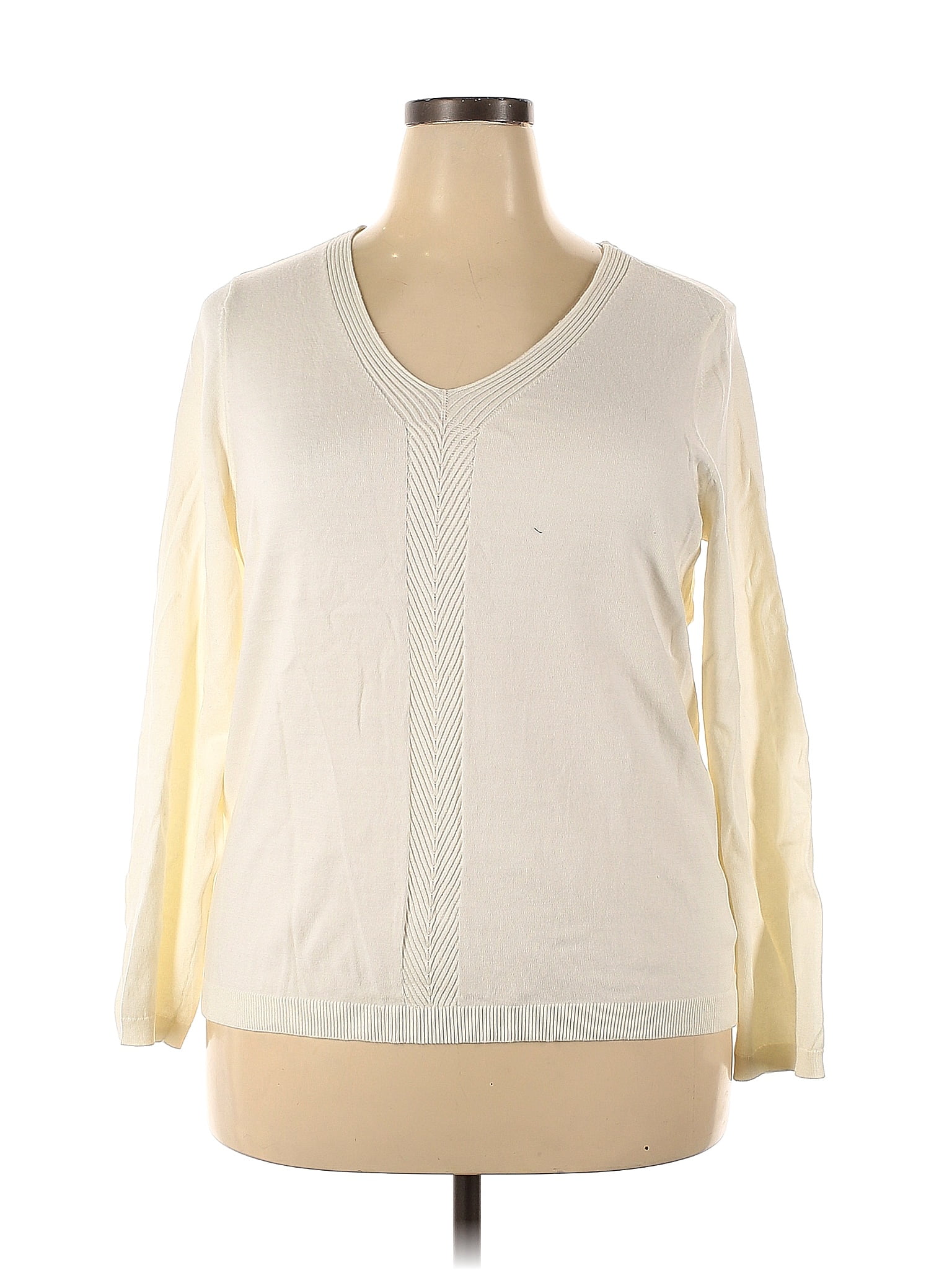 Talbots Outlet 100% Cotton Color Block Ivory Pullover Sweater Size 2X ...