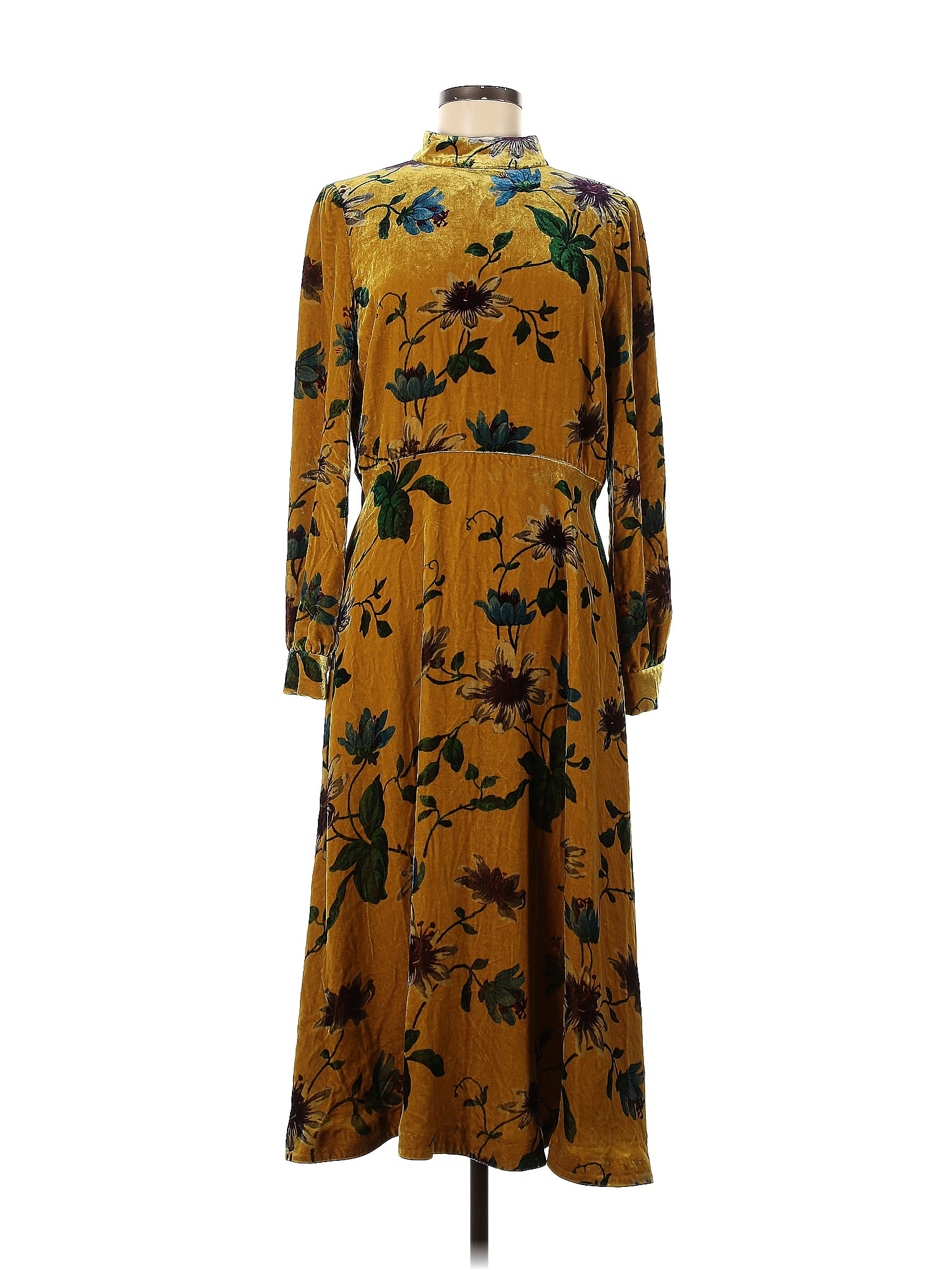 Hobbs London Floral Yellow Casual Dress Size 12 (UK) - 75% off | ThredUp