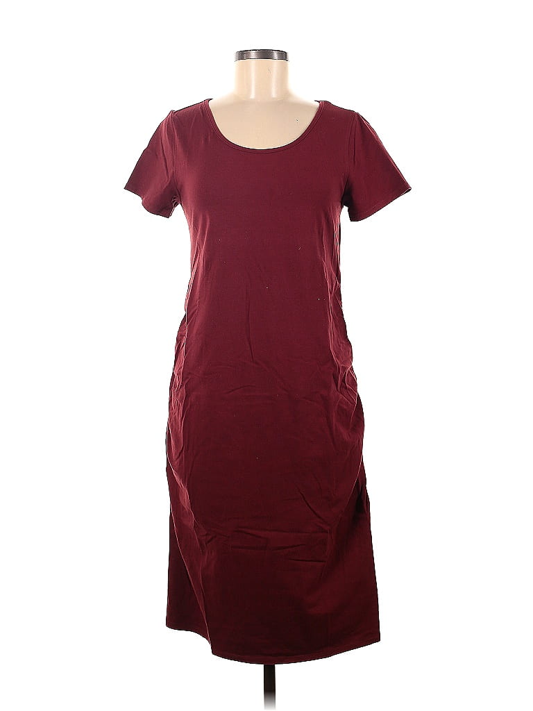 Isabel Solid Burgundy Casual Dress Size M - 78% off | ThredUp