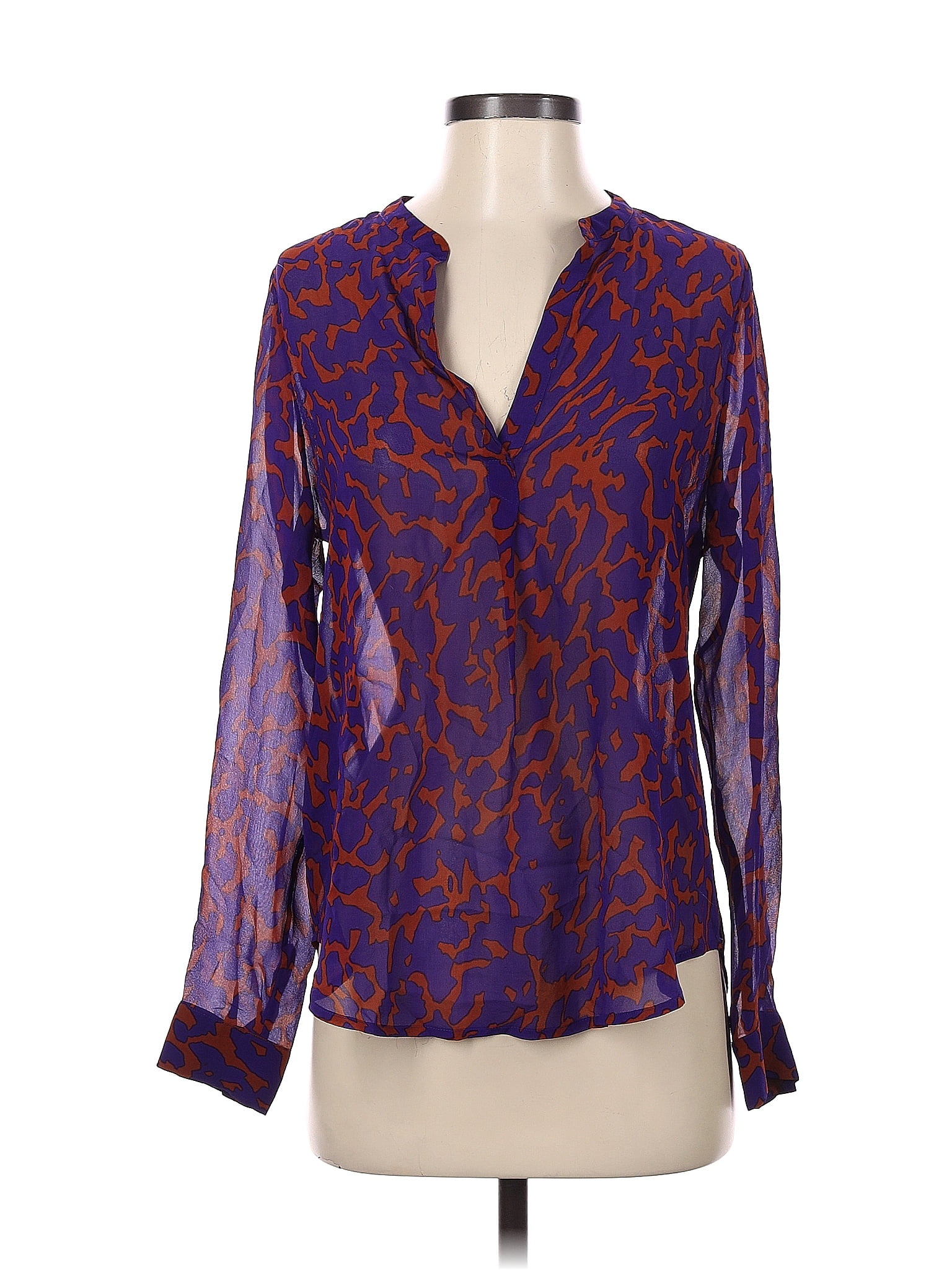 Rory Beca Color Block Purple Long Sleeve Blouse Size S - 80% off | ThredUp