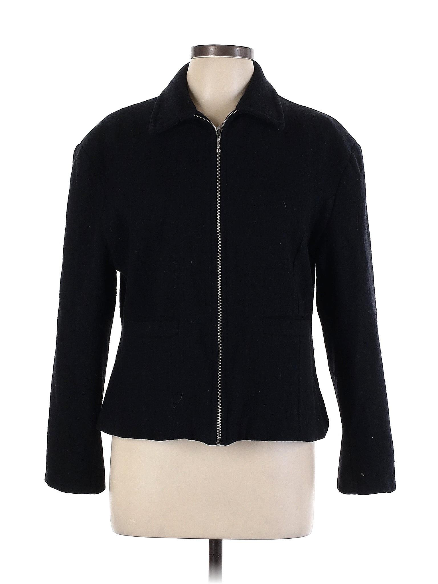 Argee Solid Black Track Jacket Size L - 50% off | ThredUp