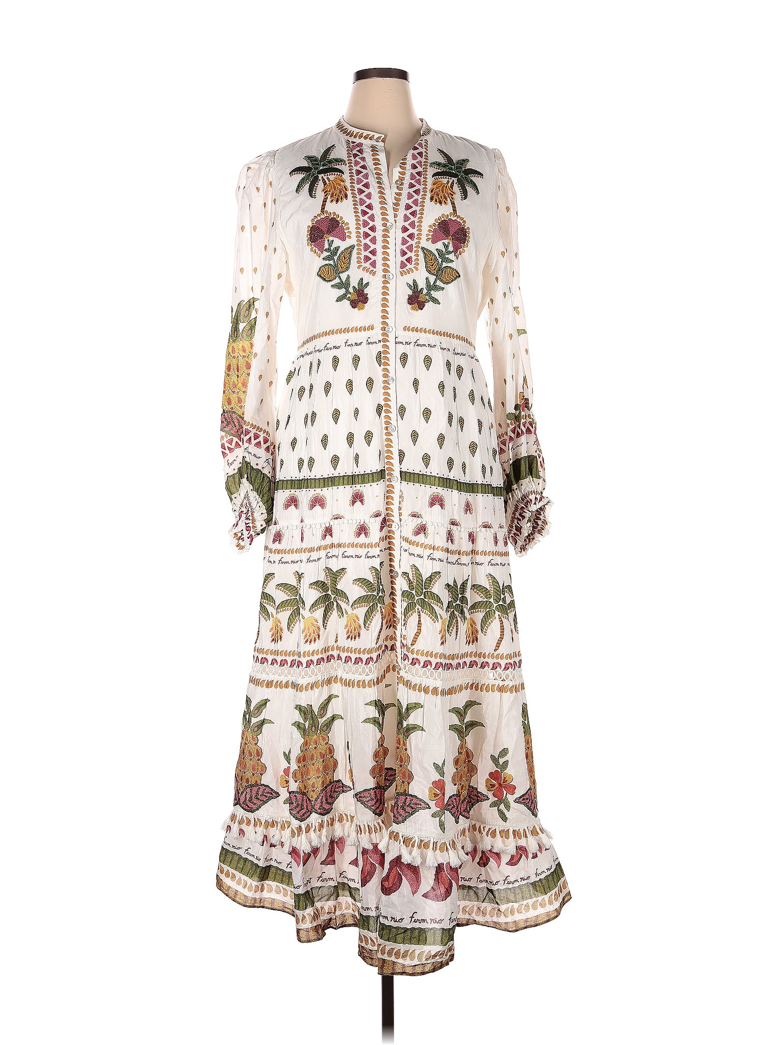 FARM Rio Baroque Print Ivory Casual Dress Size XL - 39% off | ThredUp