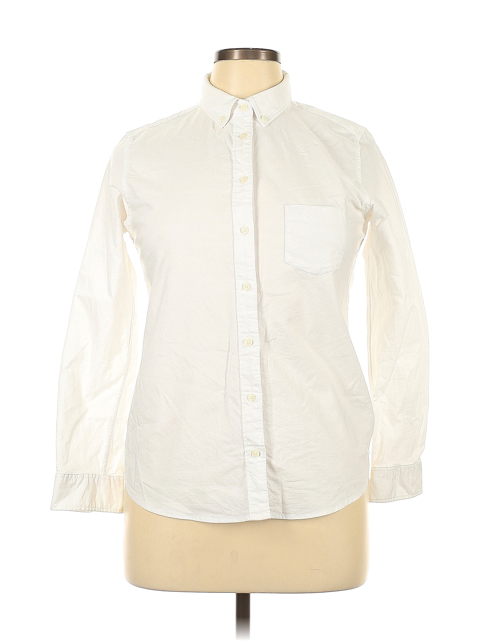 Uniqlo White Ivory Long Sleeve Button Down Shirt Size Xl 47 Off