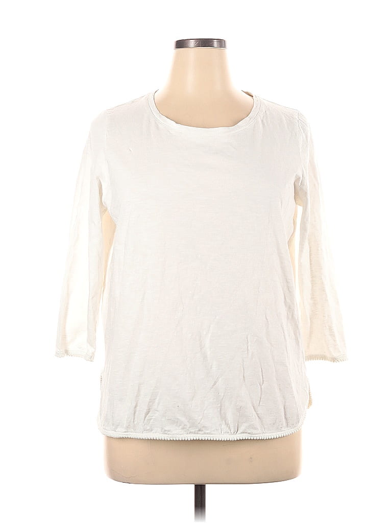 Talbots Outlet 100% Cotton Ivory Long Sleeve T-Shirt Size 1X (Plus ...