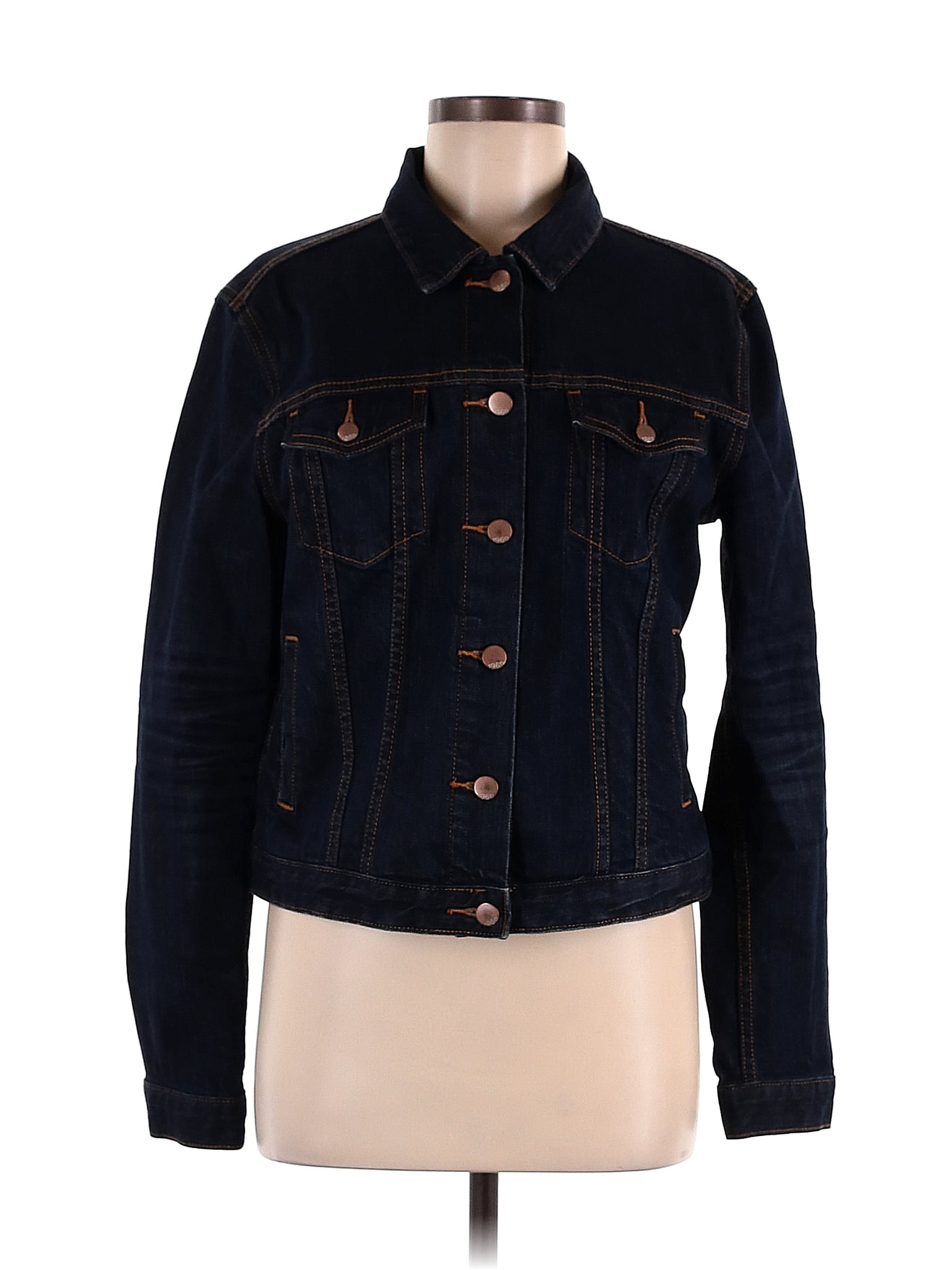Gap Solid Blue Denim Jacket Size M 70 Off Thredup