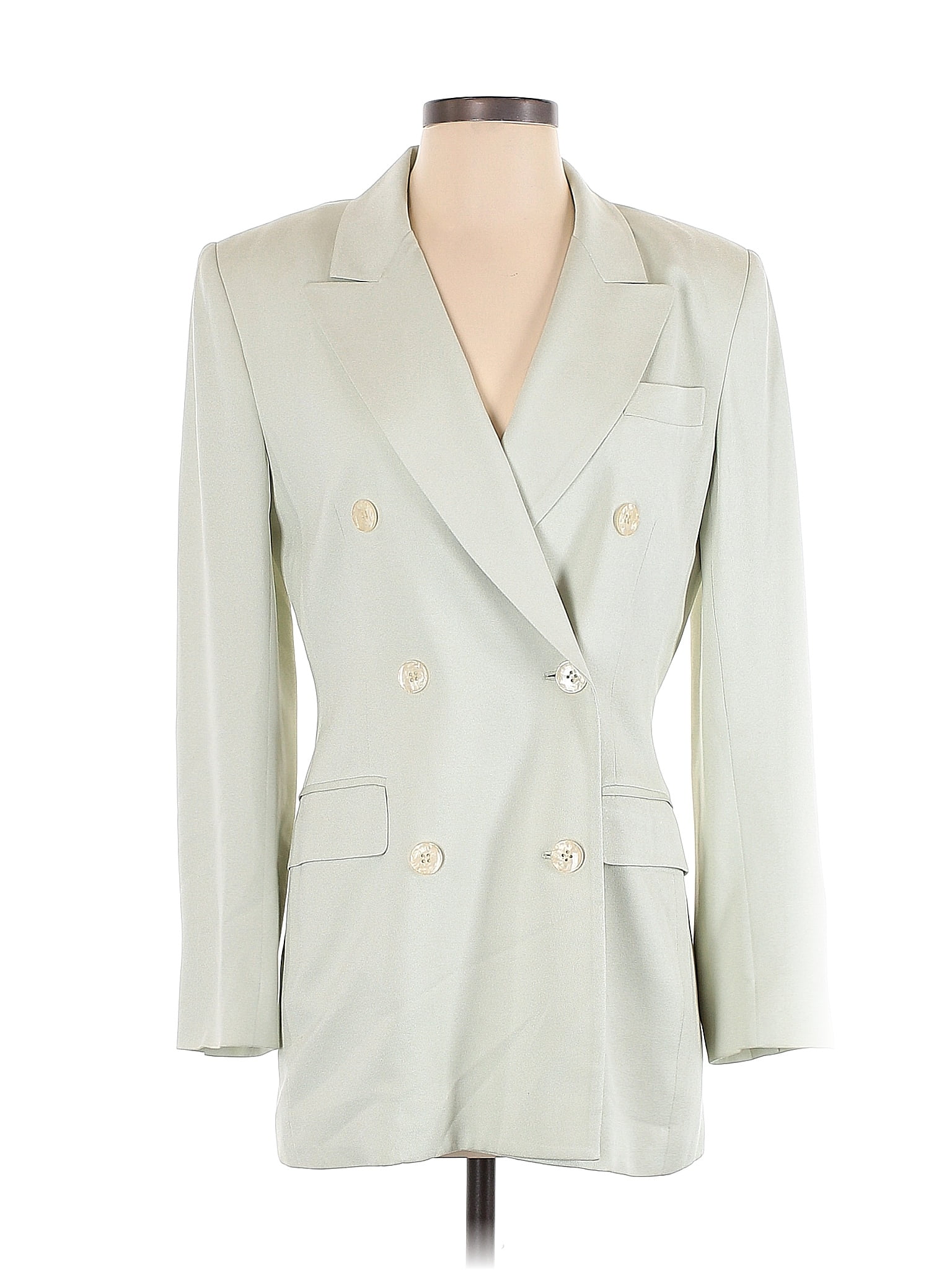 Jones New York 100% Silk Solid Green Ivory Silk Blazer Size 4 - 81% off | ThredUp