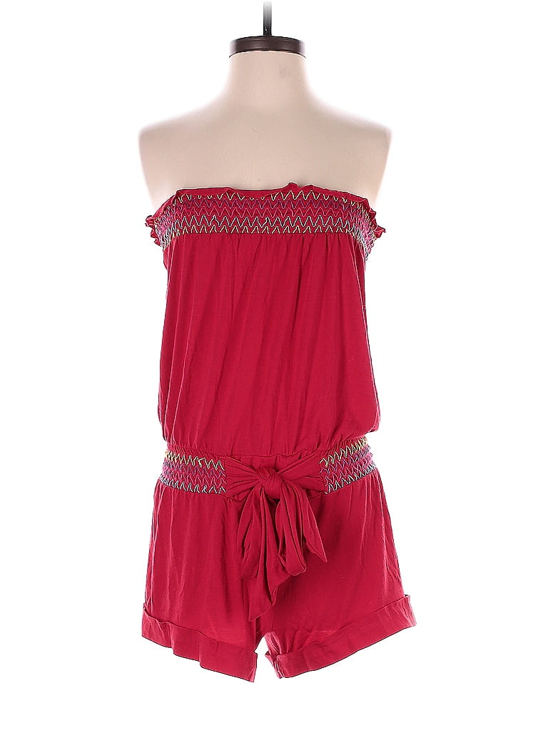 Derek Heart Solid Red Romper Size S - 50% off | ThredUp