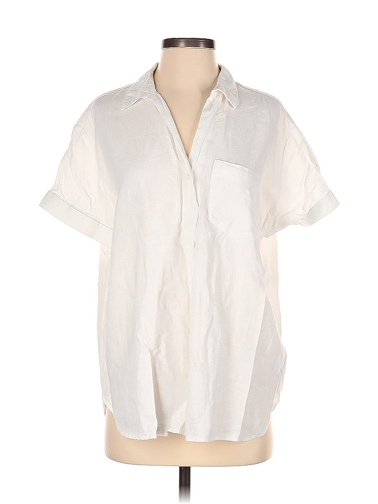 Madewell Solid White Ivory Short Sleeve Blouse Size S 63 Off Thredup