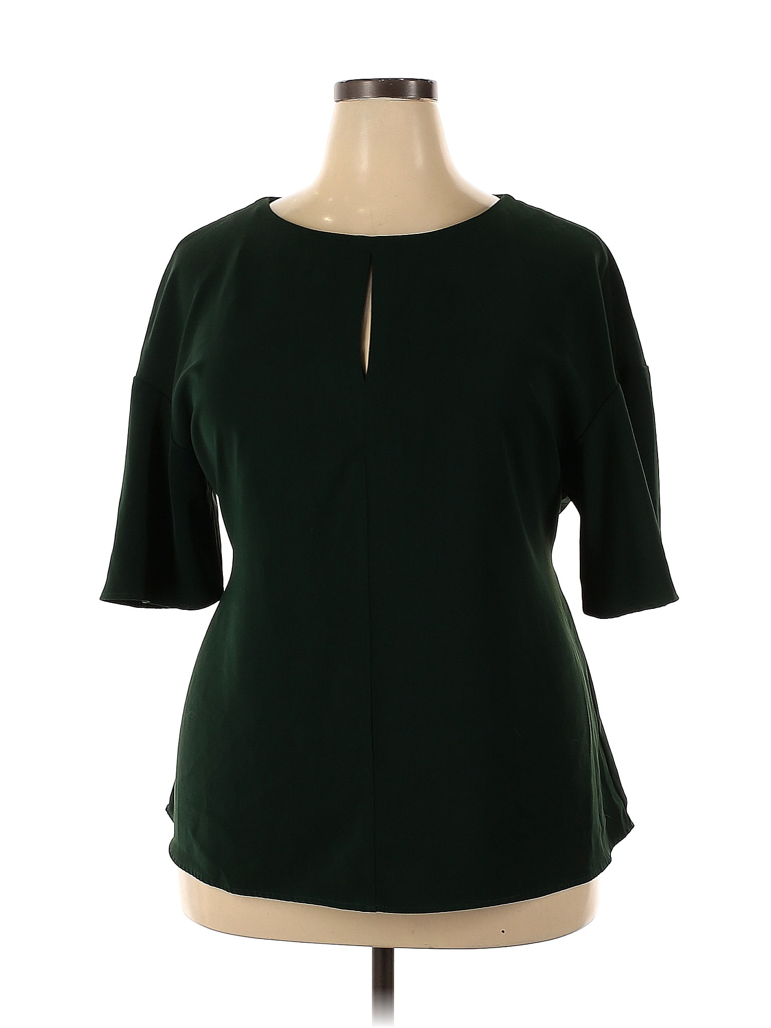 Eloquii 100 Polyester Green Short Sleeve Blouse Size 18 Plus 69