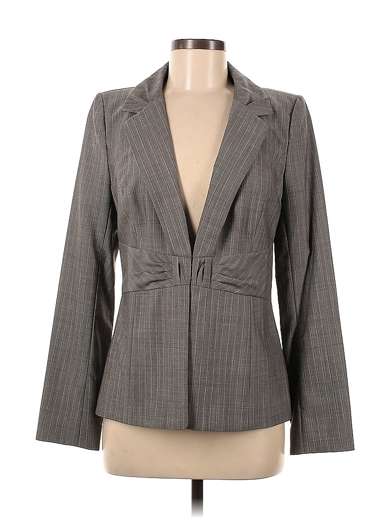 Classiques Entier 100% Wool Stripes Solid Gray Jacket Size 6 - 84% off ...