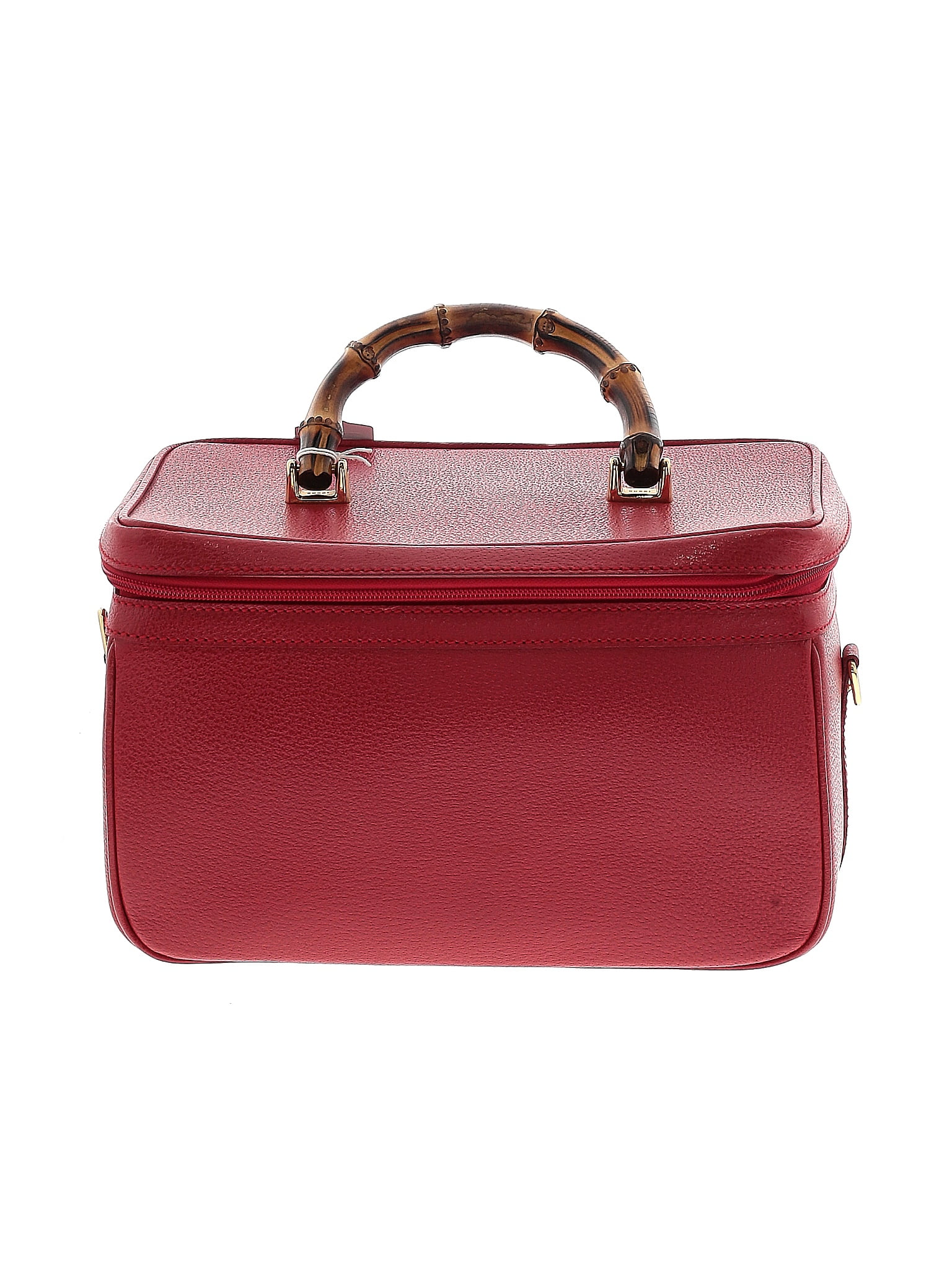 Gucci 100% Calf Leather Solid Maroon Burgundy Large Vintage Bamboo ...