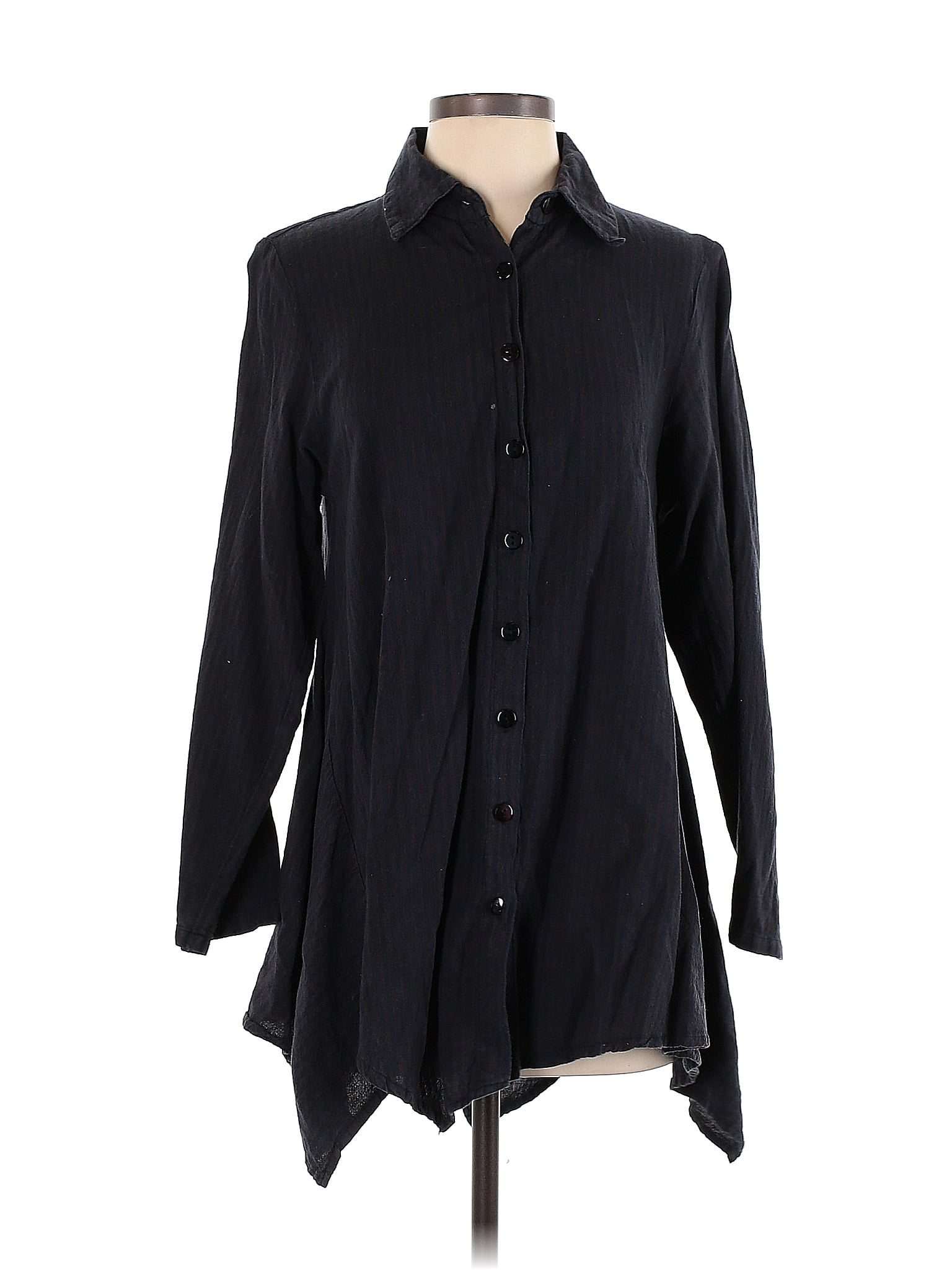 Tulip 100 Cotton Black Long Sleeve Button Down Shirt Size S 51 Off