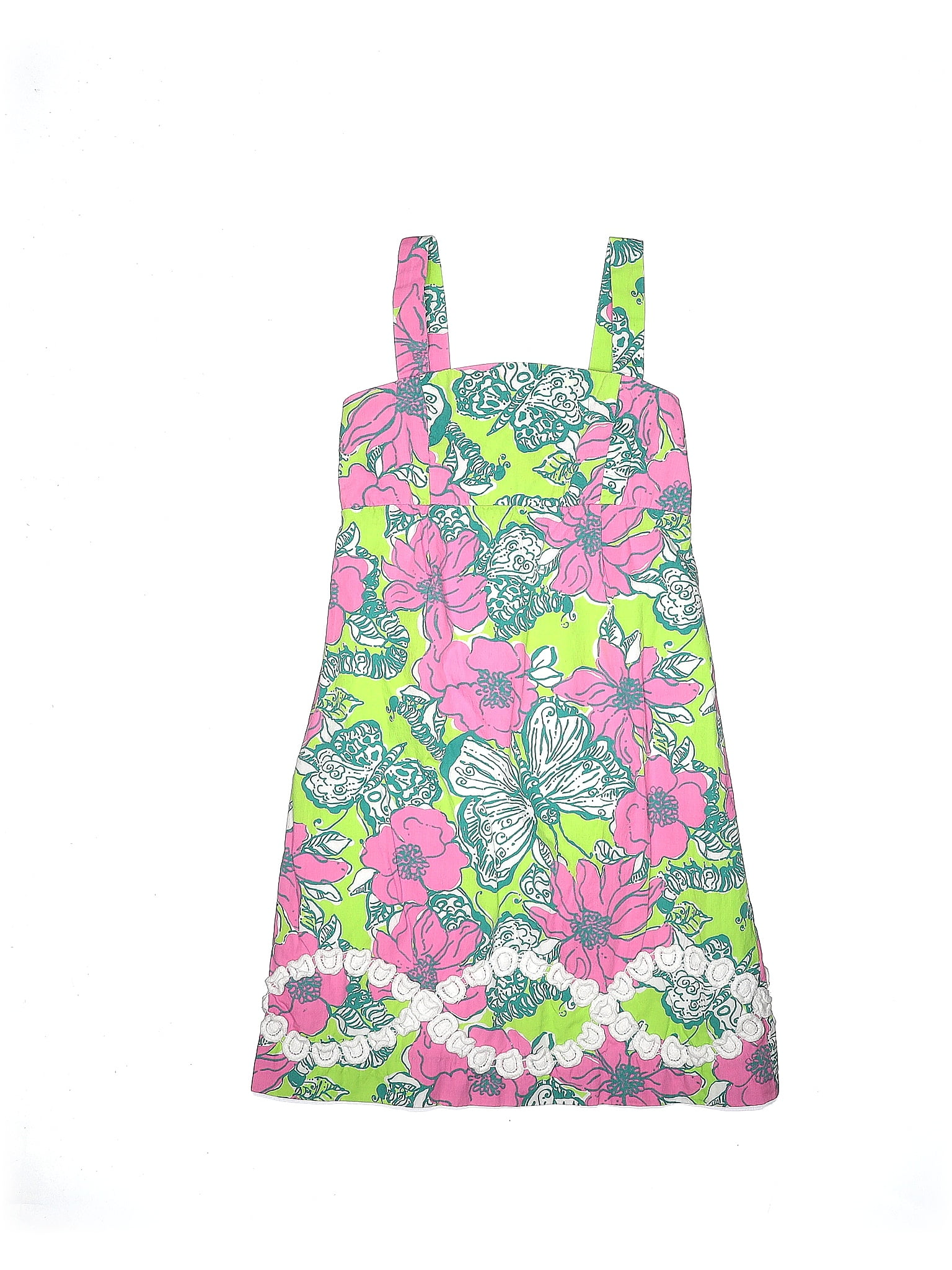 Lilly Pulitzer 100 Cotton Floral Green Dress Size 7 67 Off Thredup
