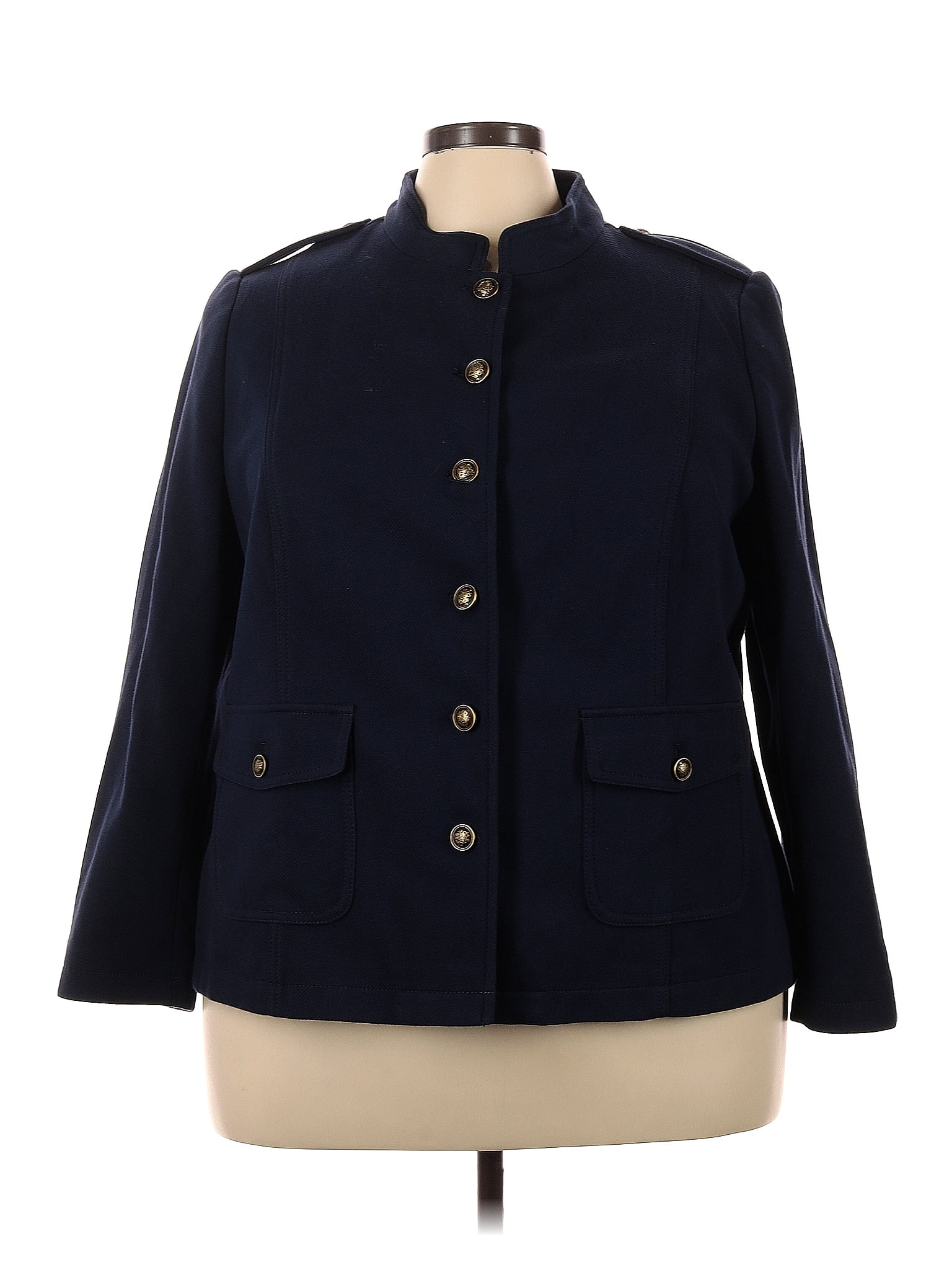 Talbots Solid Navy Blue Jacket Size 22 (Plus) - 72% off | ThredUp