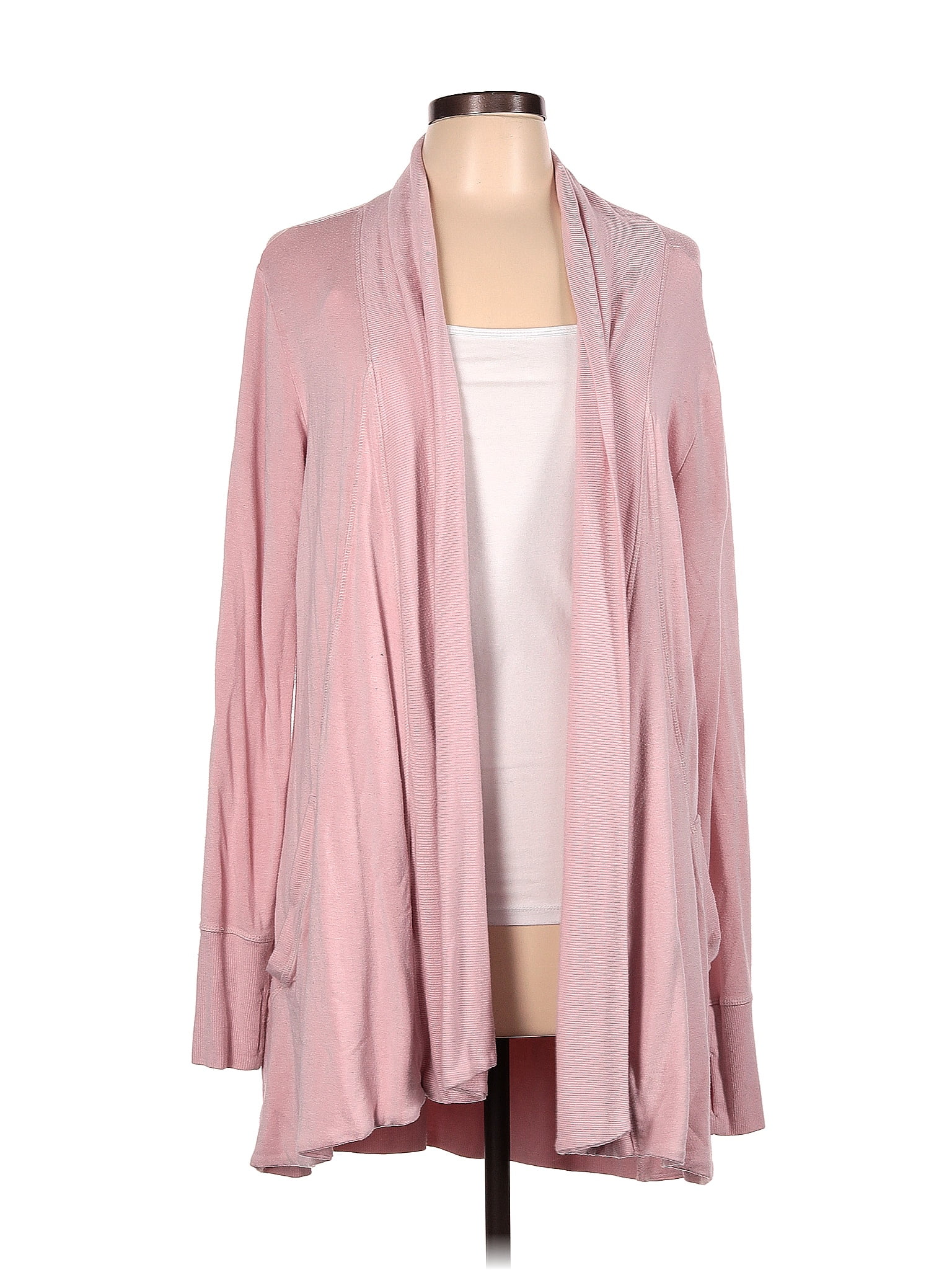 Athleta Color Block Solid Pink Cardigan Size L 52 Off Thredup