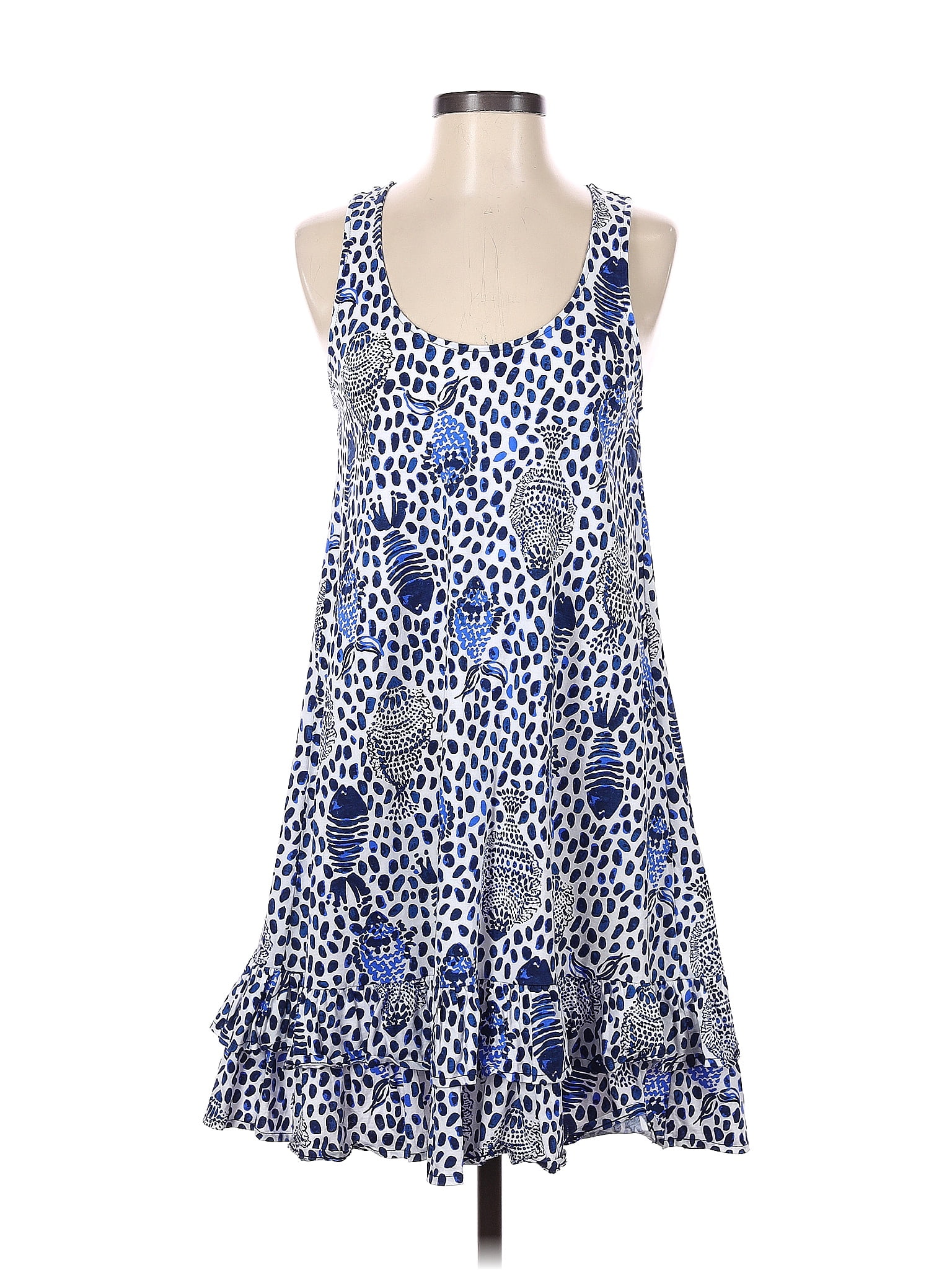 Lilly Pulitzer 100 Cotton Multi Color Blue Casual Dress Size Xs 65
