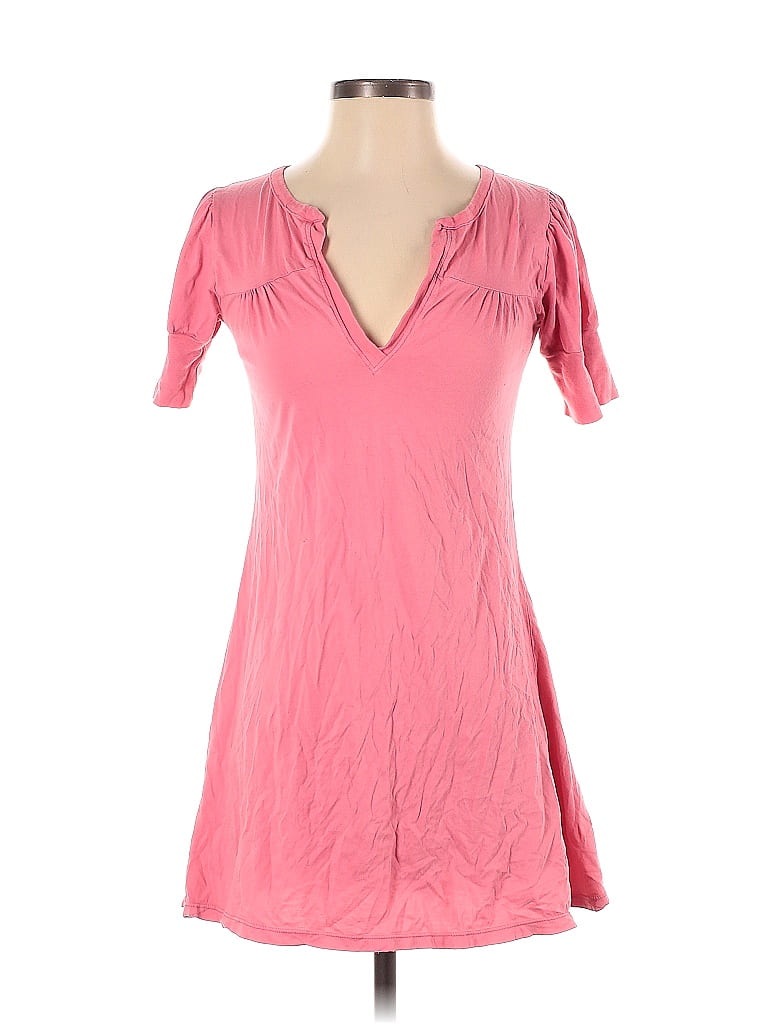 La Made 100 Cotton Solid Pink Casual Dress Size S 76 Off Thredup