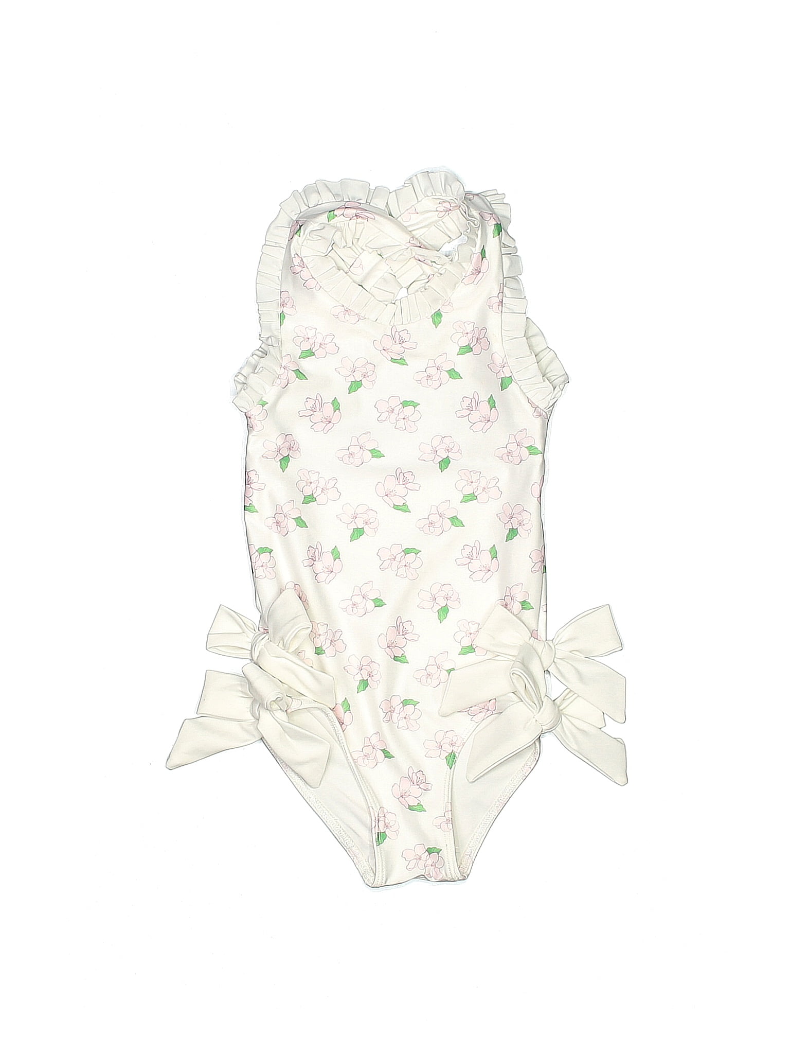 Unbranded Floral White Ivory One Piece Swimsuit Size 2t 36 Off Thredup