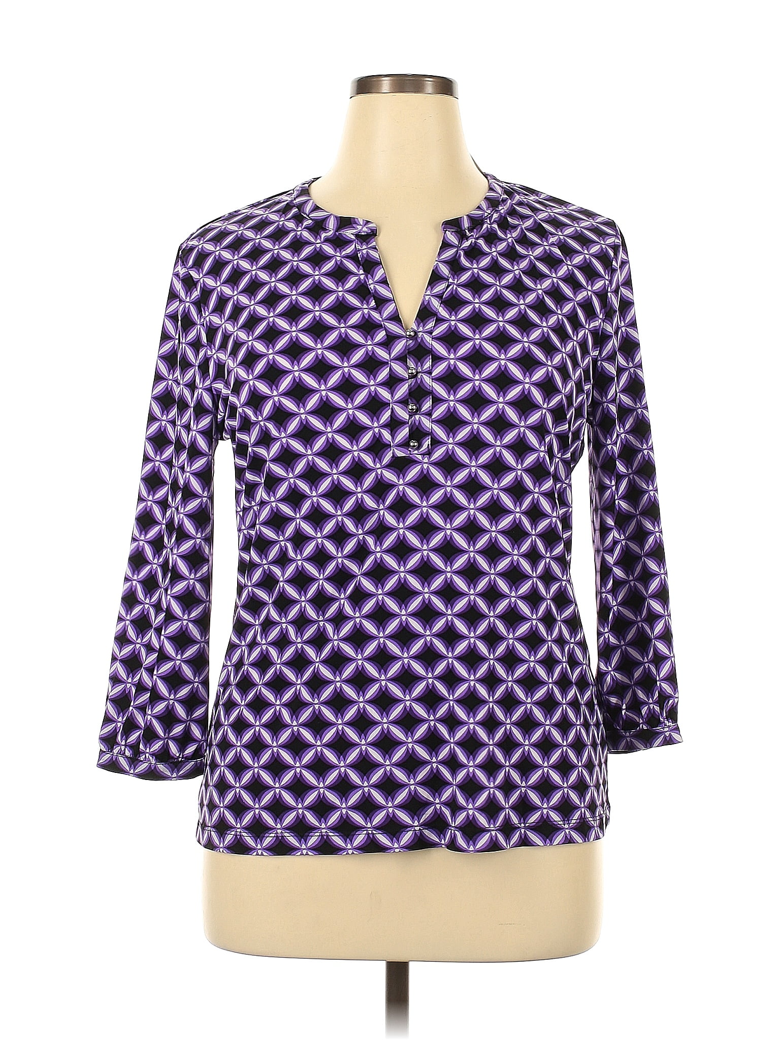 New York And Company Purple Long Sleeve Blouse Size Xl 67 Off Thredup