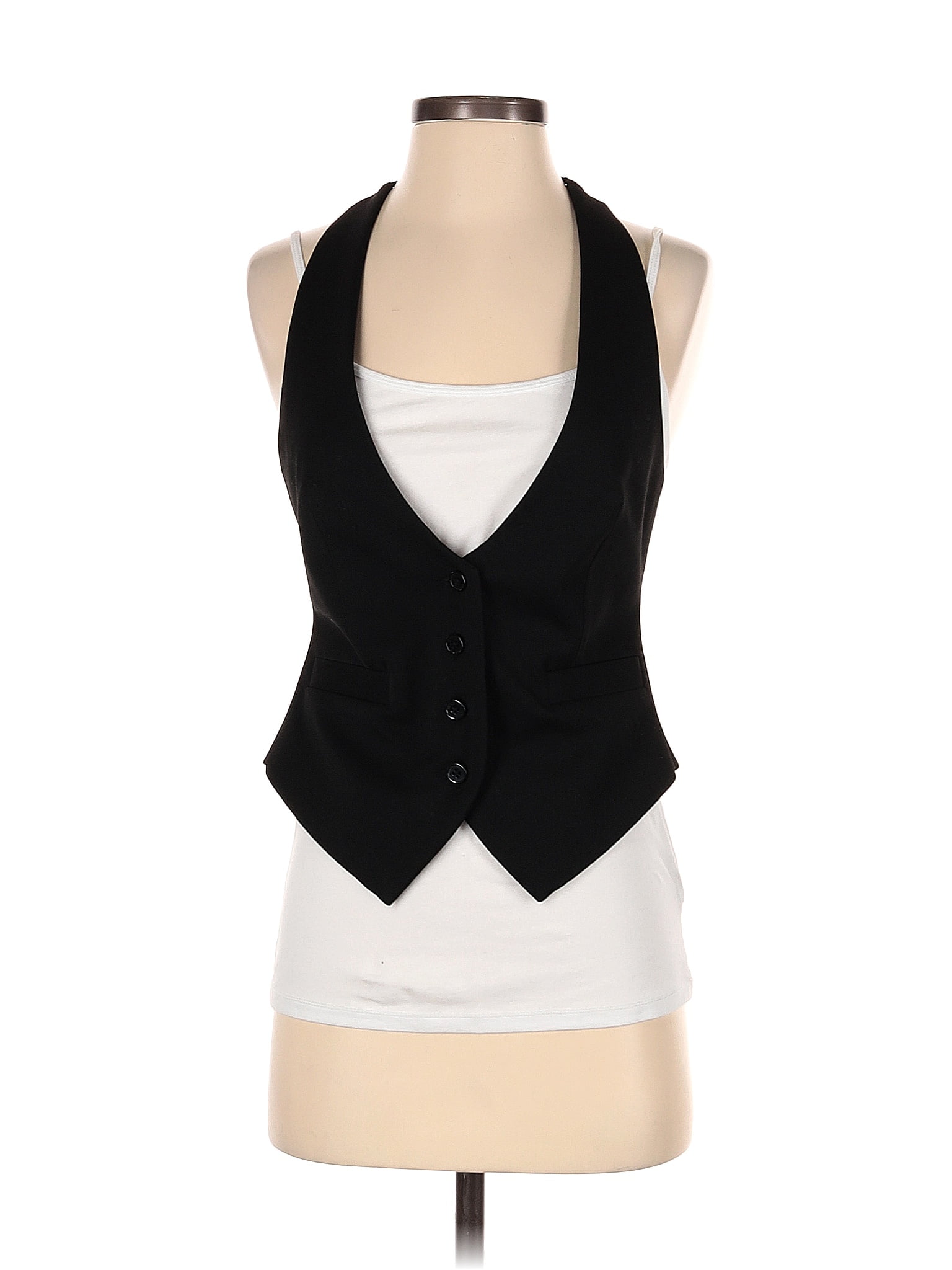 Express Solid Black Vest Size 4 - 64% off | ThredUp