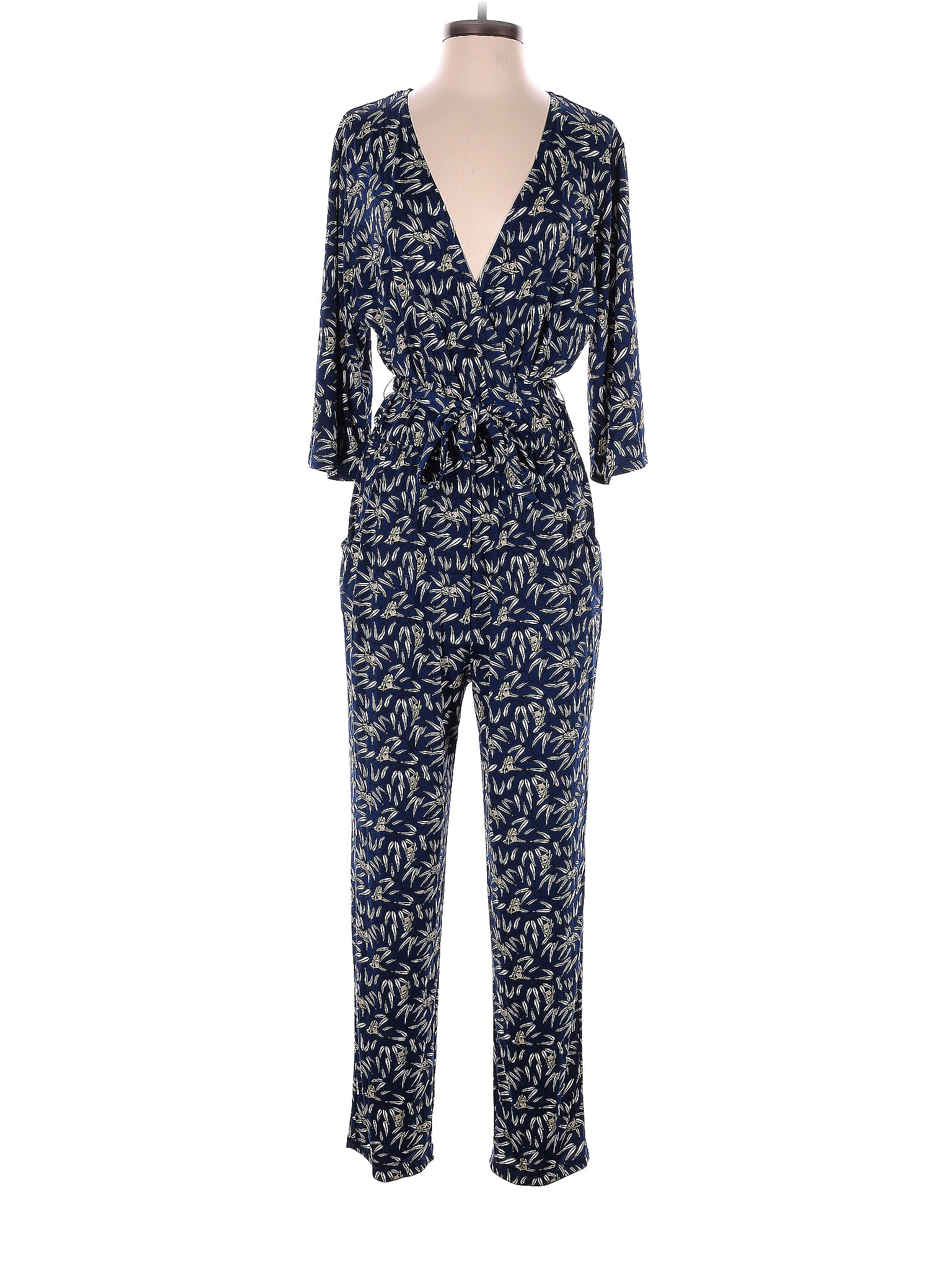 Nikki Poulos Floral Multi Color Blue Jumpsuit Size M - 78% off | ThredUp