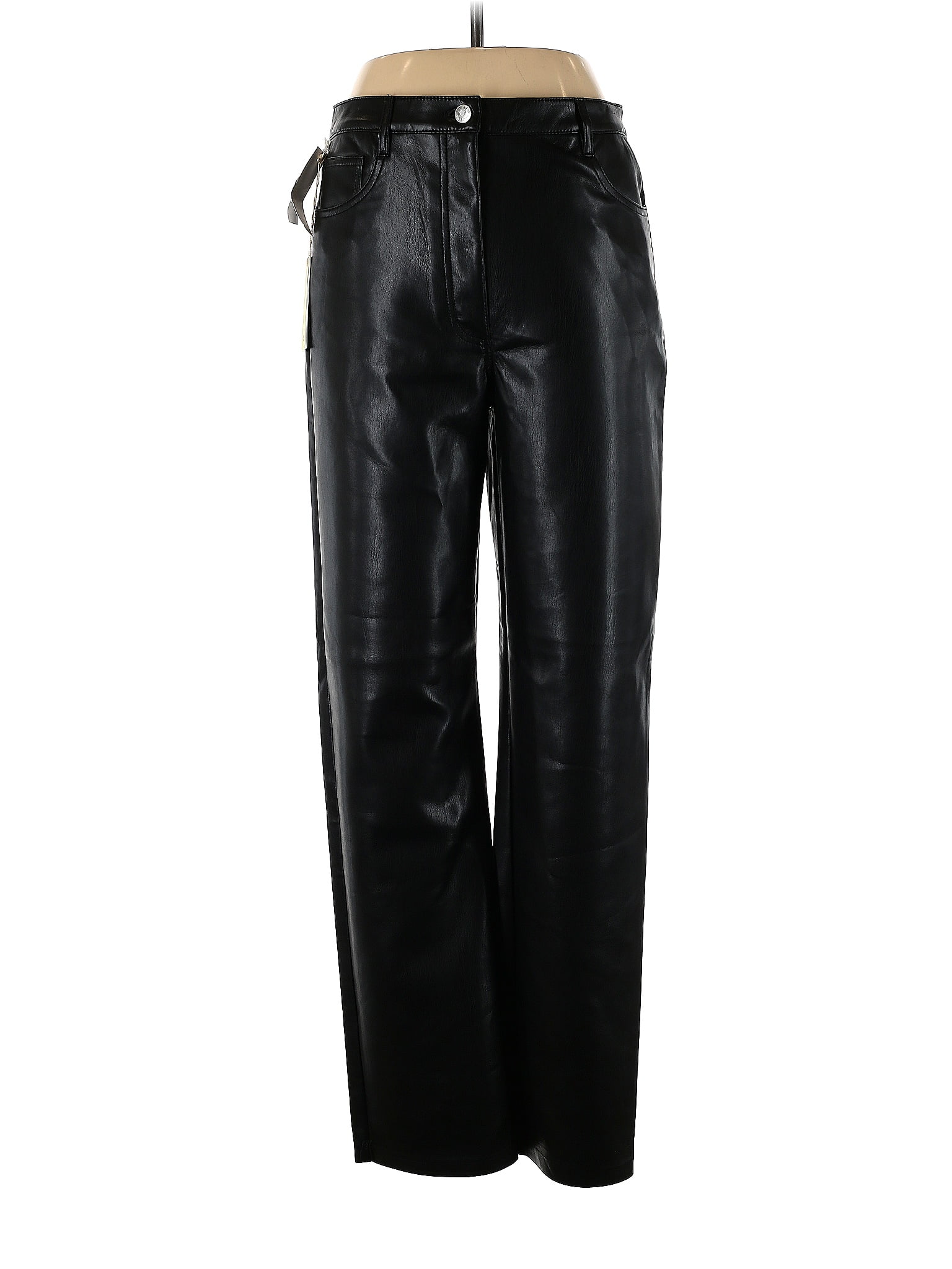Wilfred 100% Polyurethane Solid Black Faux Leather Pants Size 12 - 71% ...