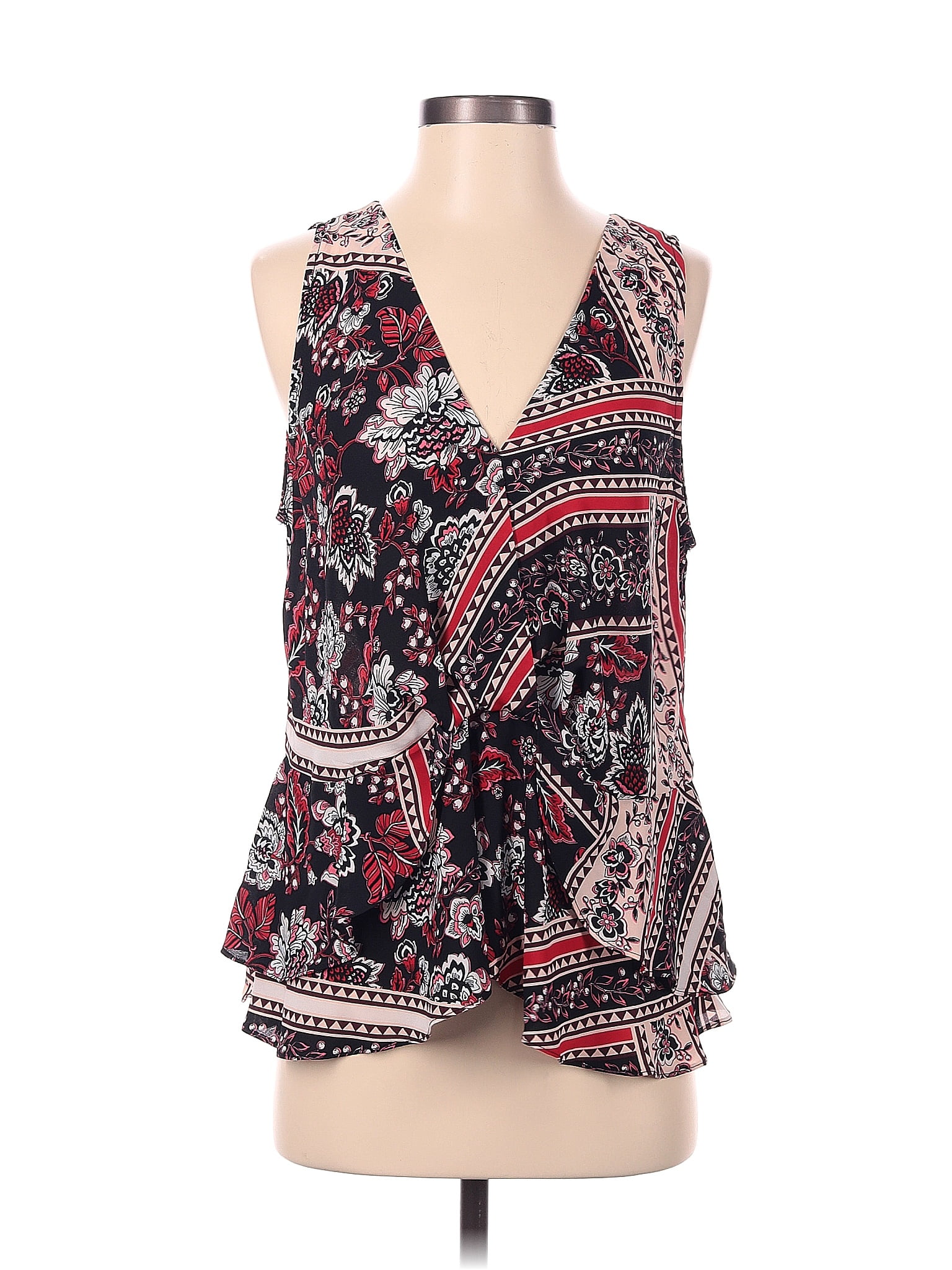 Soho JEANS NEW YORK & COMPANY 100% Polyester Paisley Multi Color Black ...