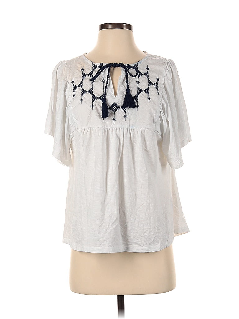 Knox Rose Floral White Ivory Short Sleeve Blouse Size S 15 Off Thredup