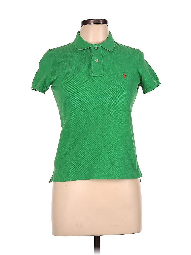 Ralph Lauren 100 Cotton Polka Dots Green Short Sleeve Polo Size L 71