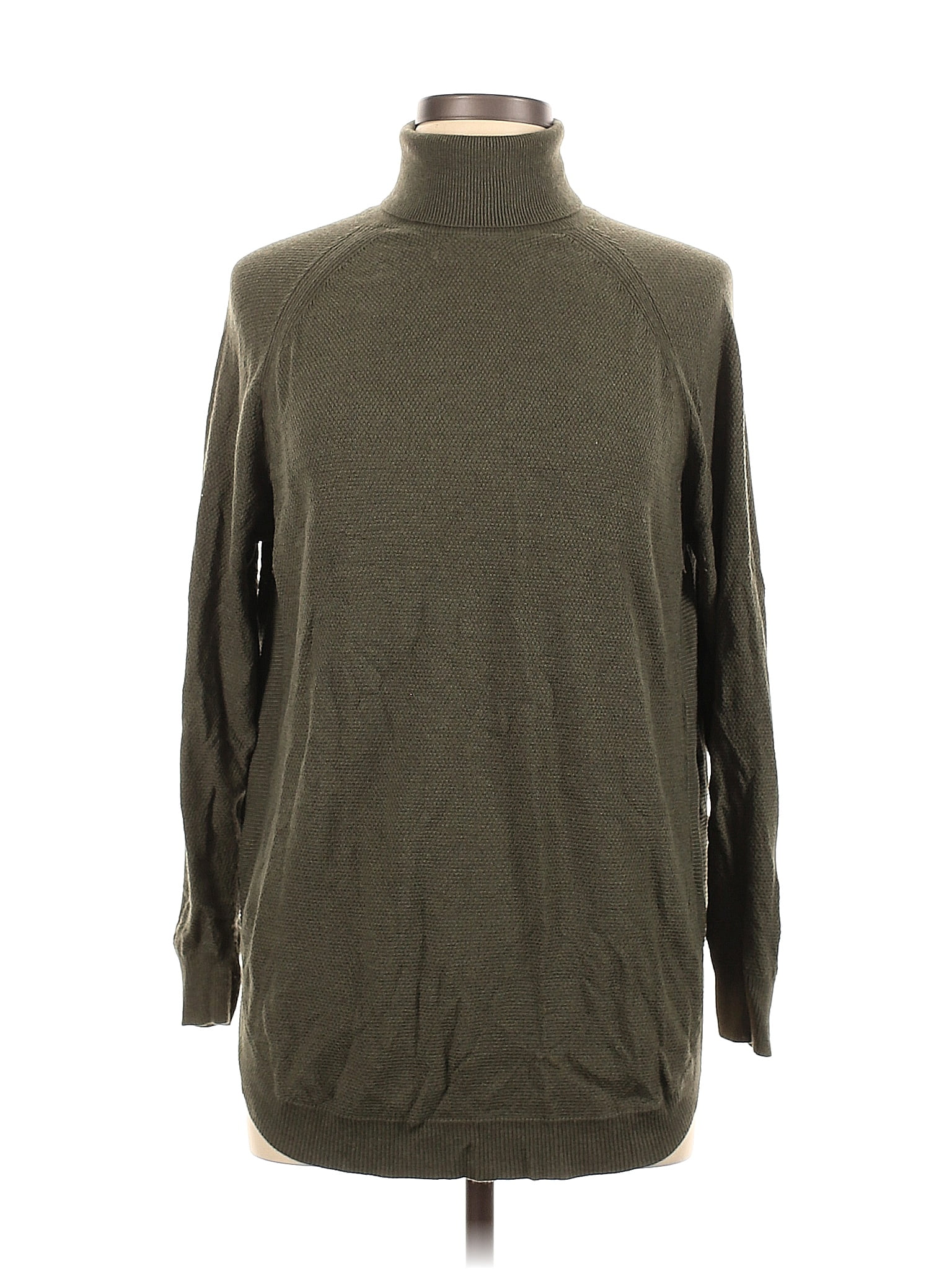 Two Twenty Five Color Block Solid Green Turtleneck Sweater Size L - 62% ...