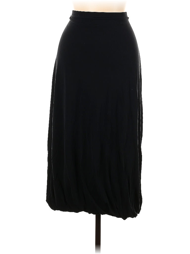 Eileen Fisher 100% Silk Solid Black Silk Skirt Size L - 75% off | ThredUp