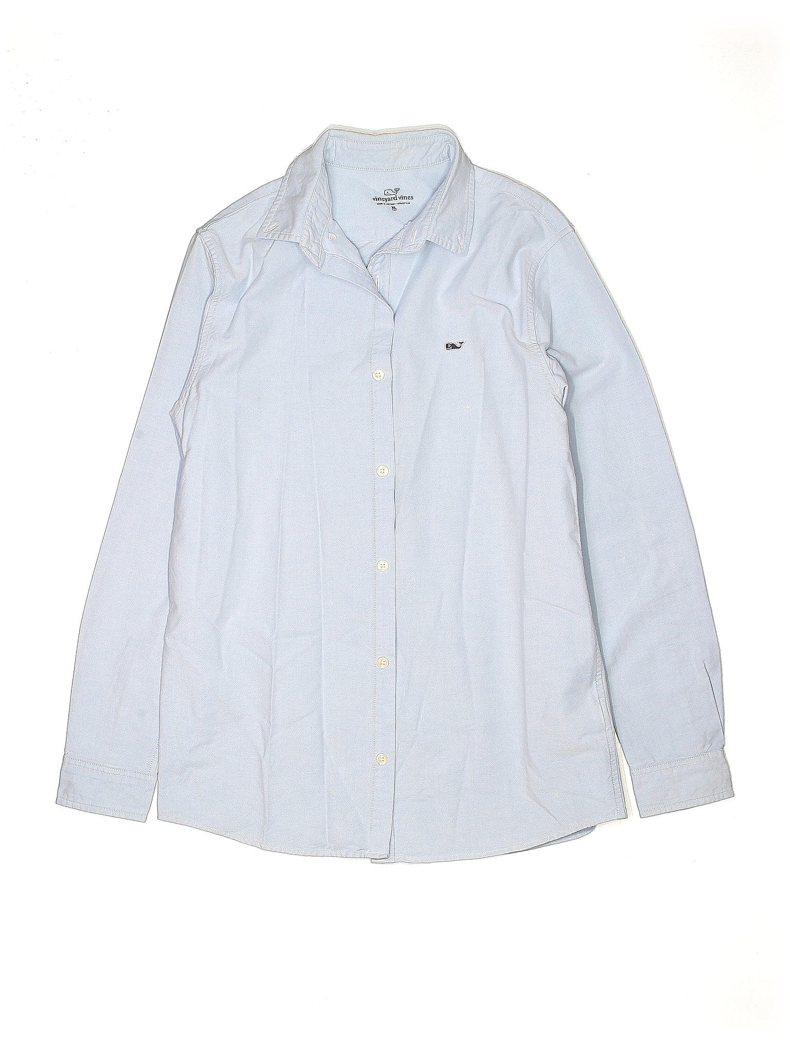 Vineyard Vines 100 Cotton Blue Long Sleeve Button Down Shirt Size 18